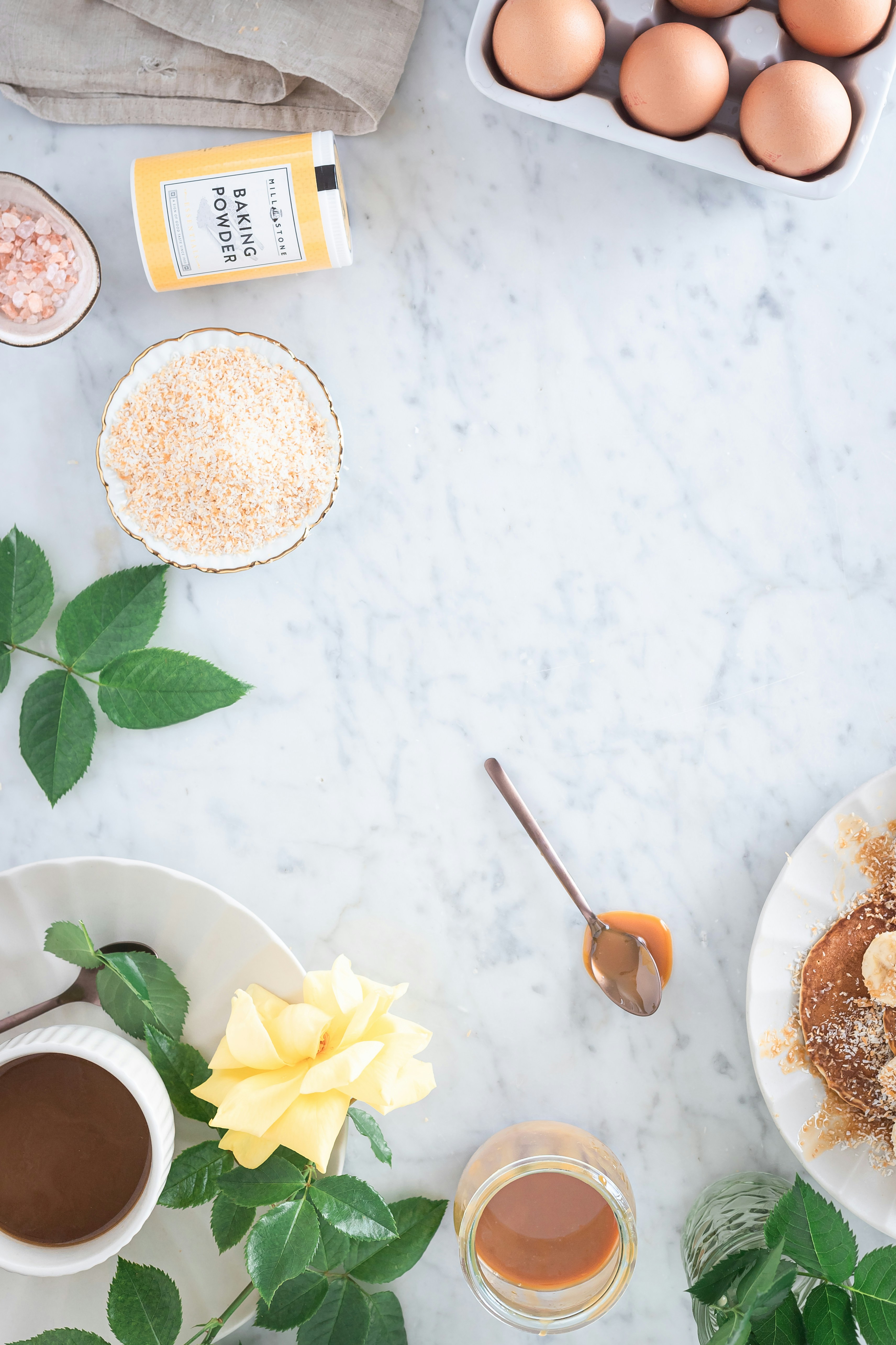 A Top-Down Kitchen Still Life: Baking Essentials Ready for Action