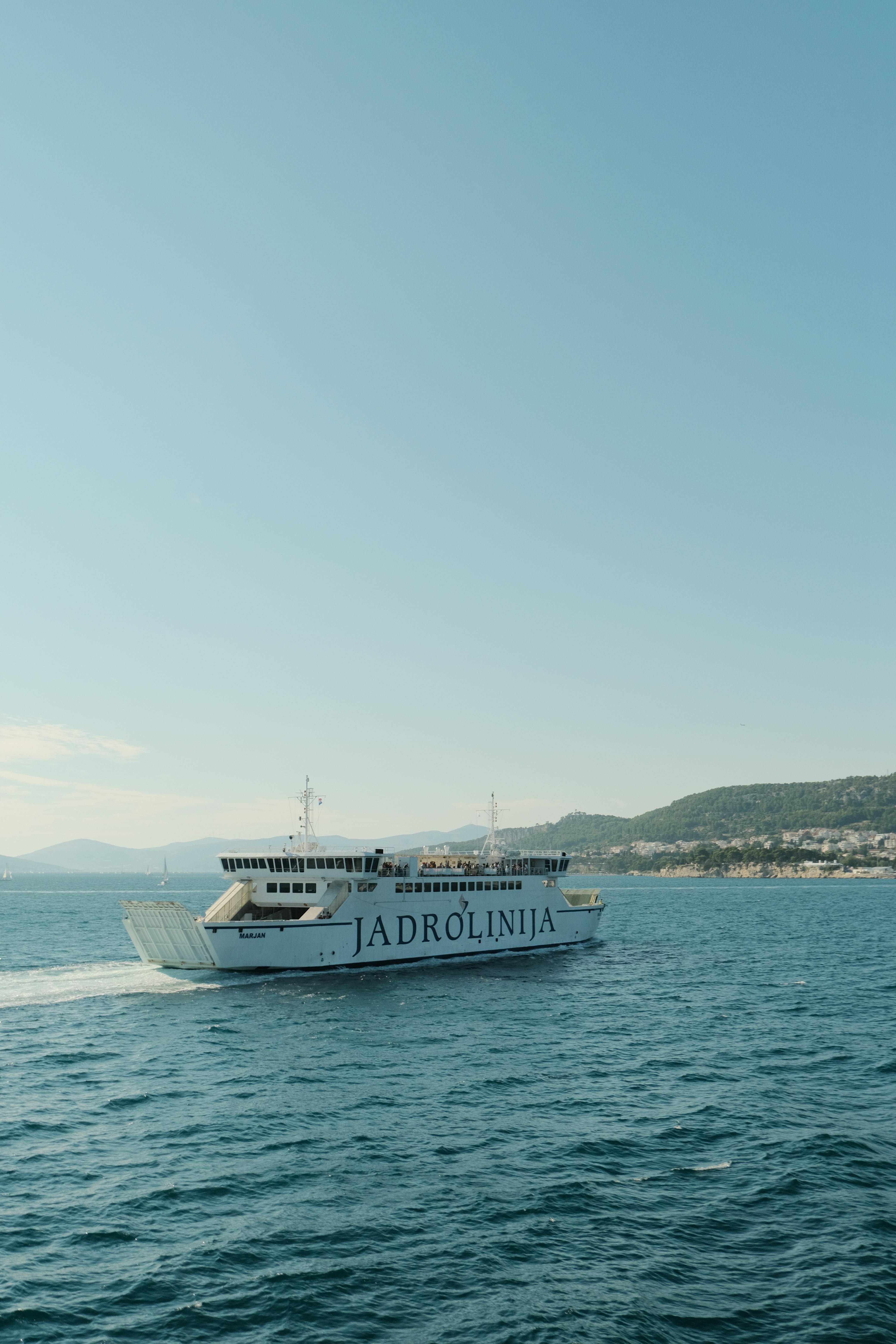Jadrolinija Ferry Carves a Wake Across the Calm Adriatic