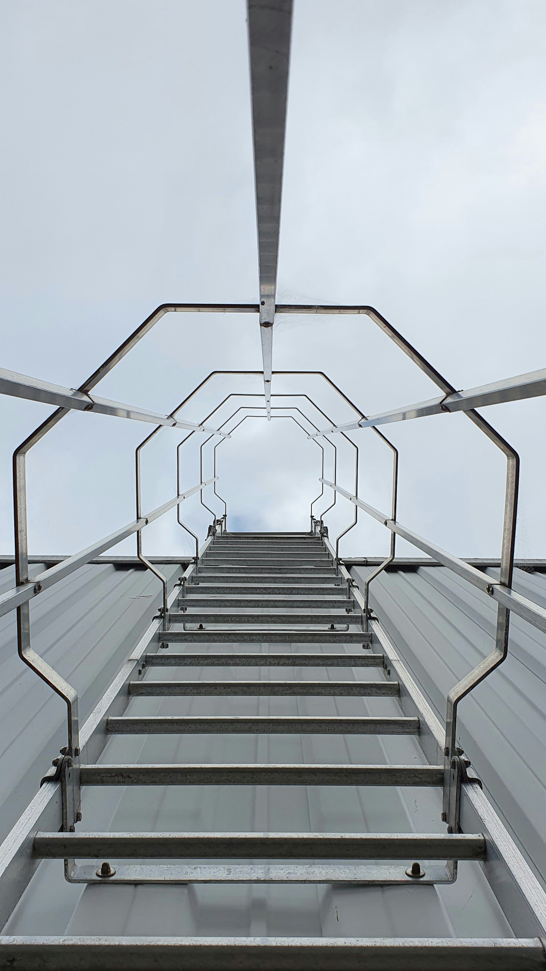 Low angle photography of gray metal ladder photo – Free Grey Image on ...