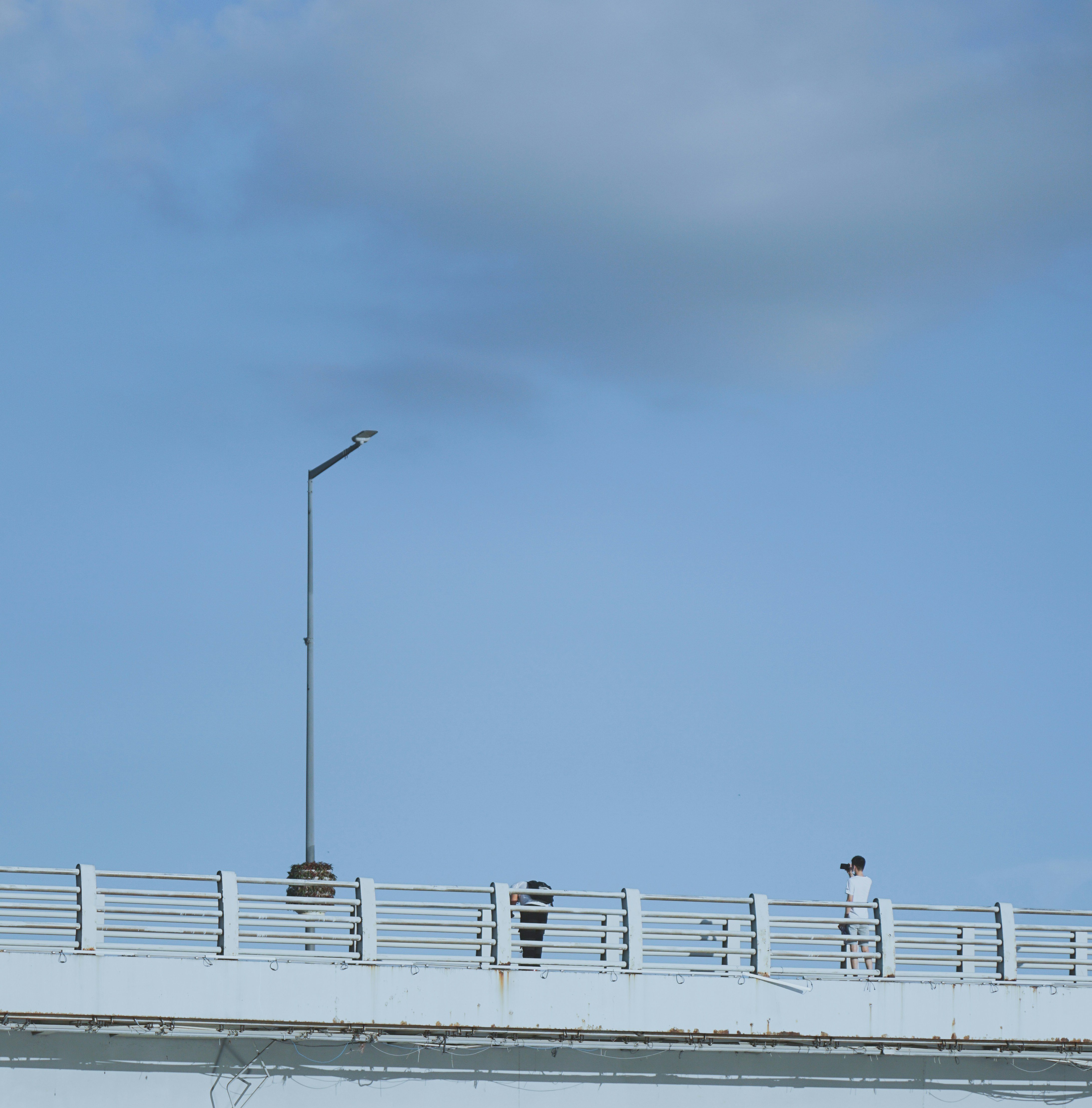 white metal fence under blue sky