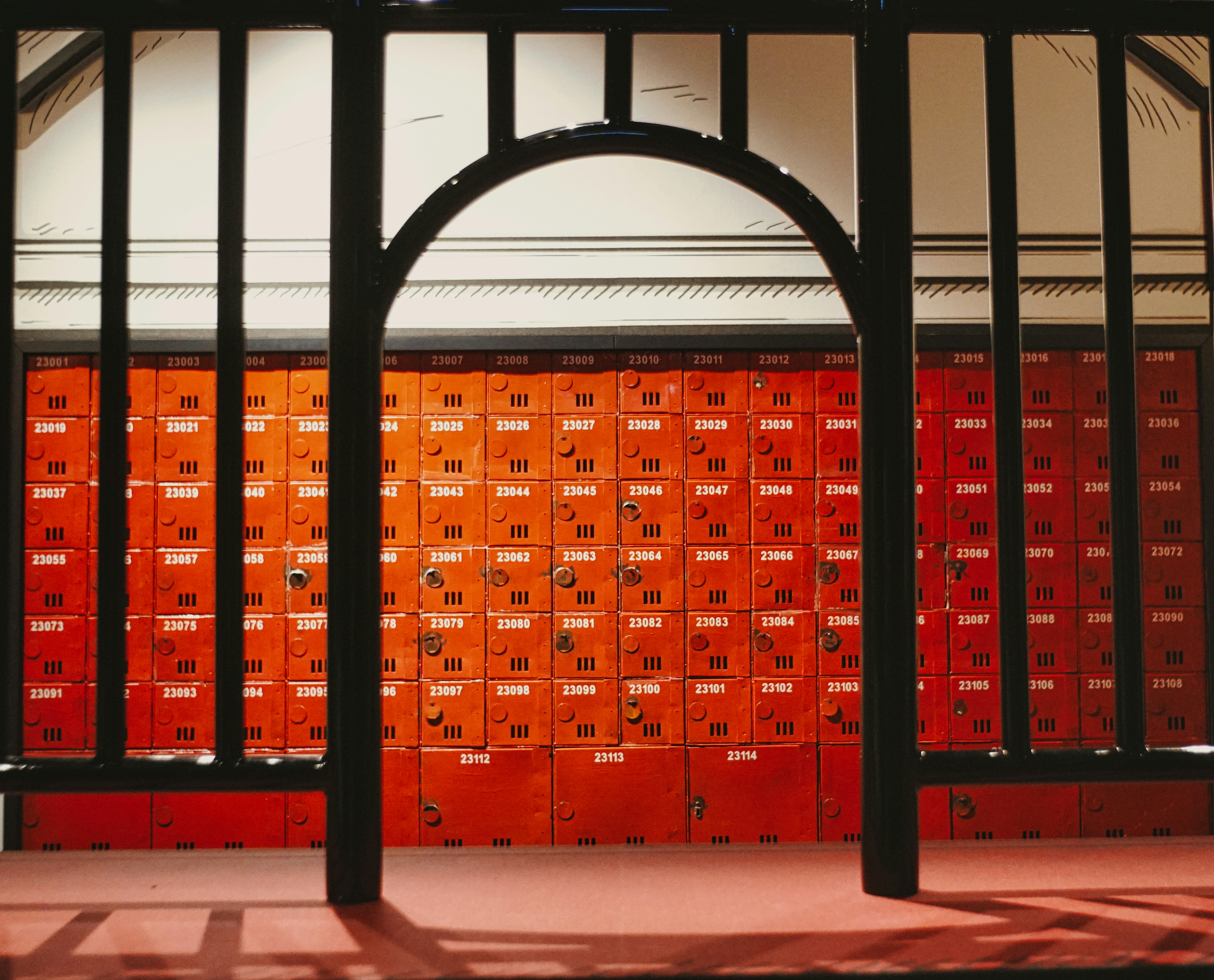 Central Arch Framing of Locker Row