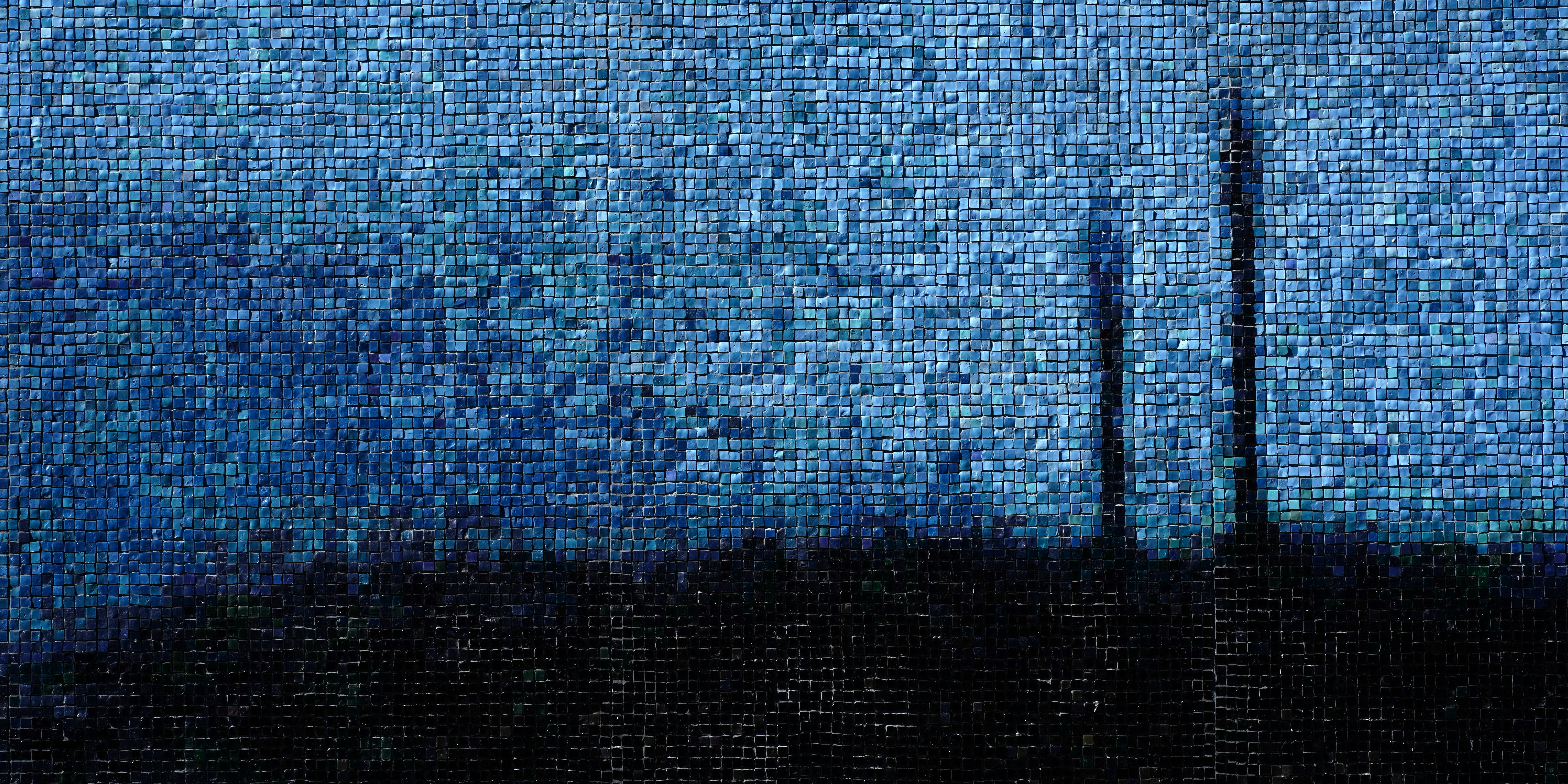 Twin Pillars in a Cerulean Tile Sea