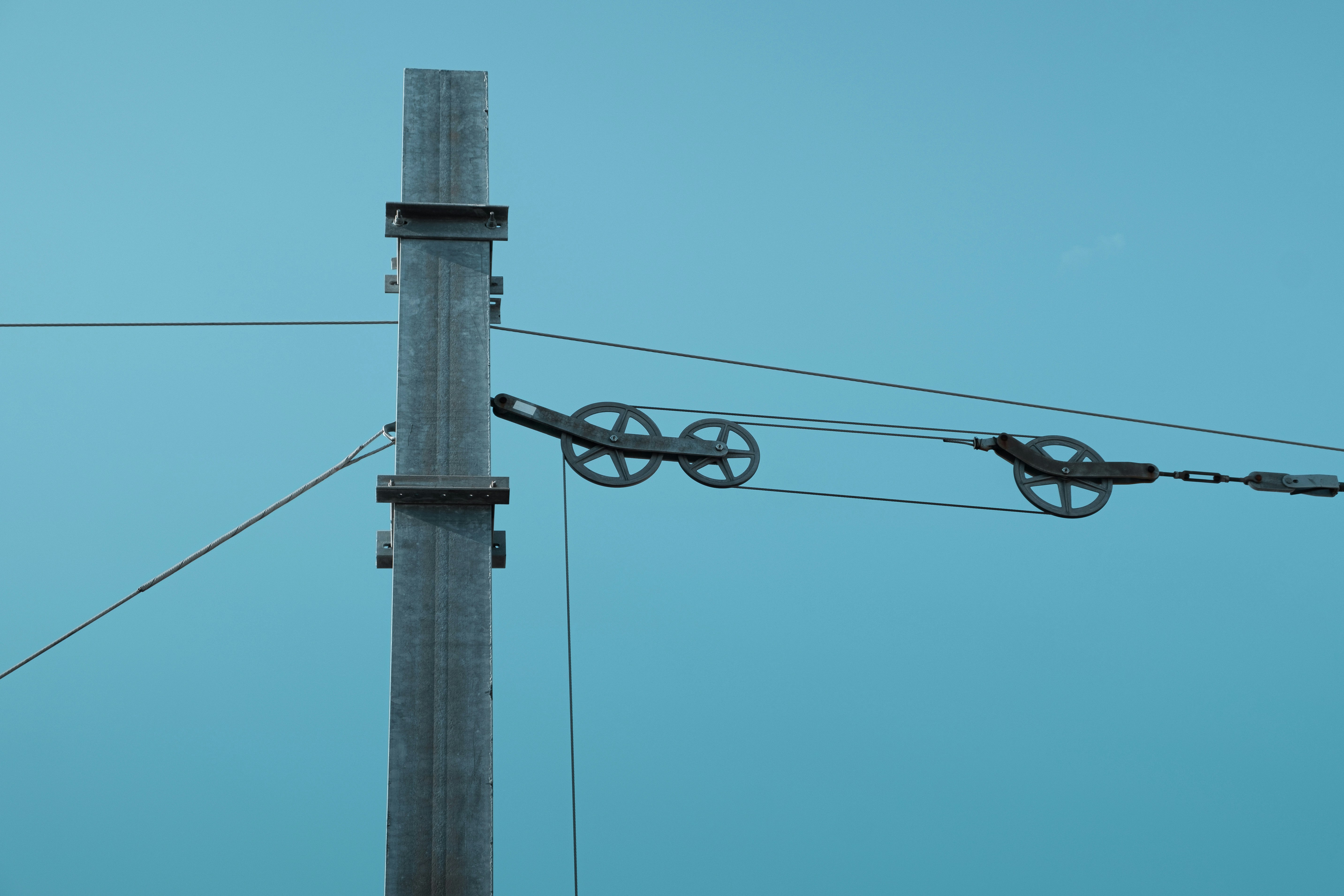 Gray electric post under blue sky during daytime photo – Free Grey ...