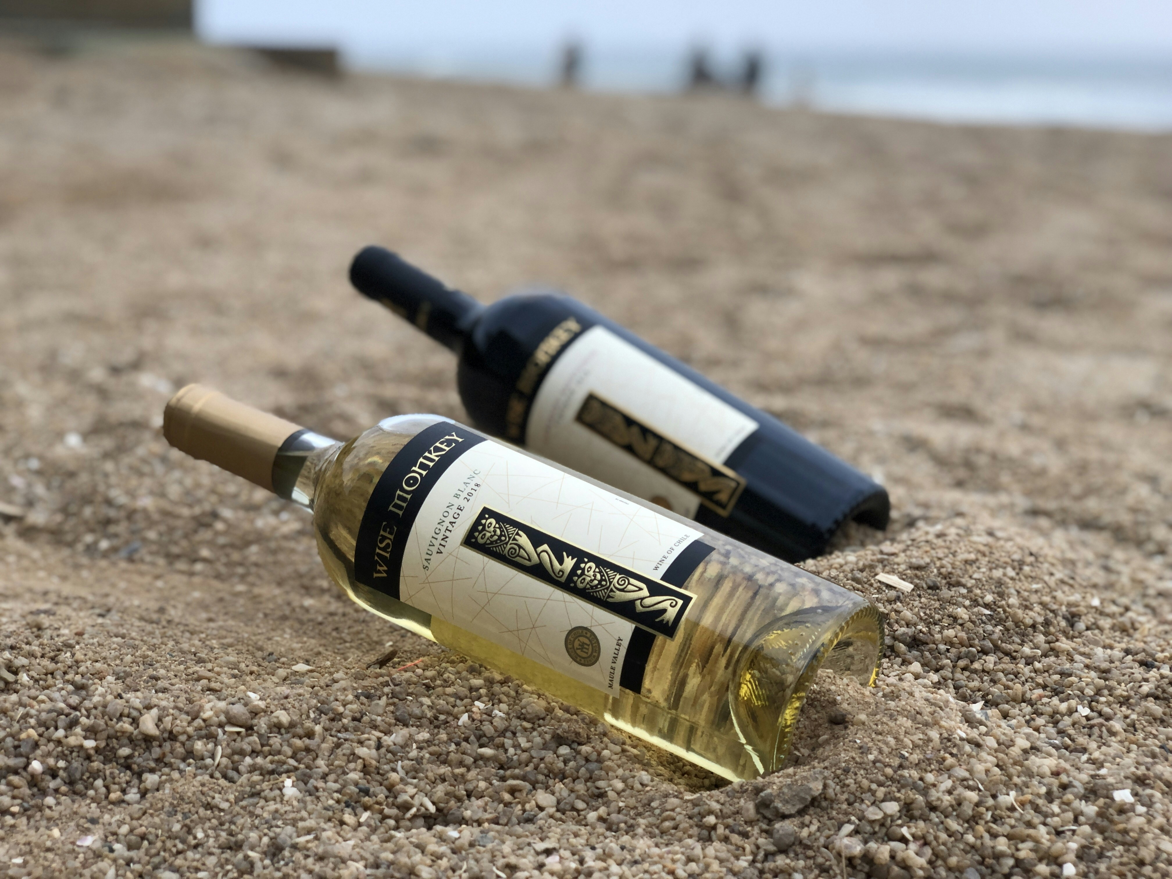 Sunlit Chardonnay on the Shore: Two Bottles Evoking a Seaside Sunset