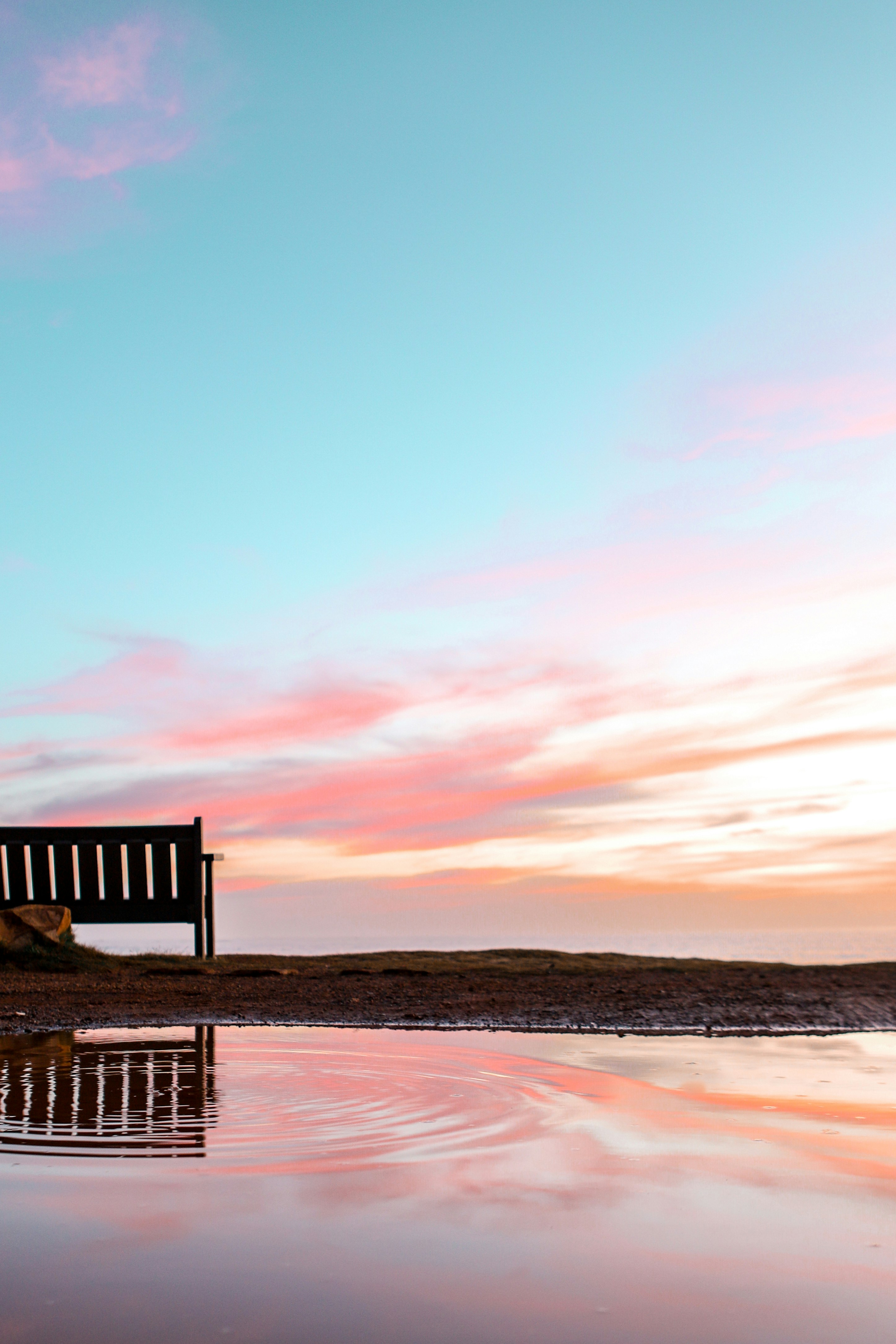 Brown wooden bench on seashore during daytime photo – Free Wallpaper ...
