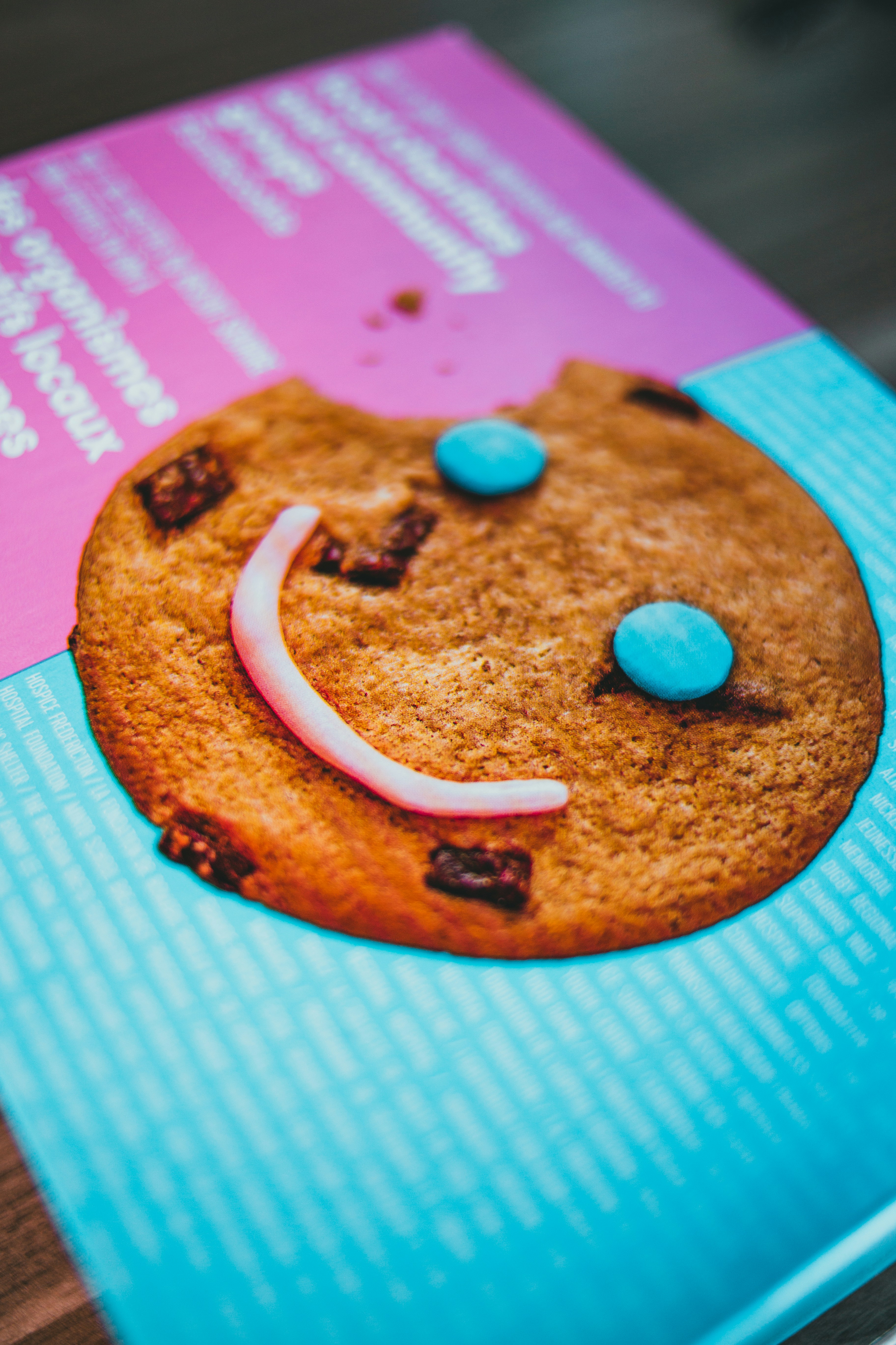 Smiling Cookie Portrait on a Colorful Page