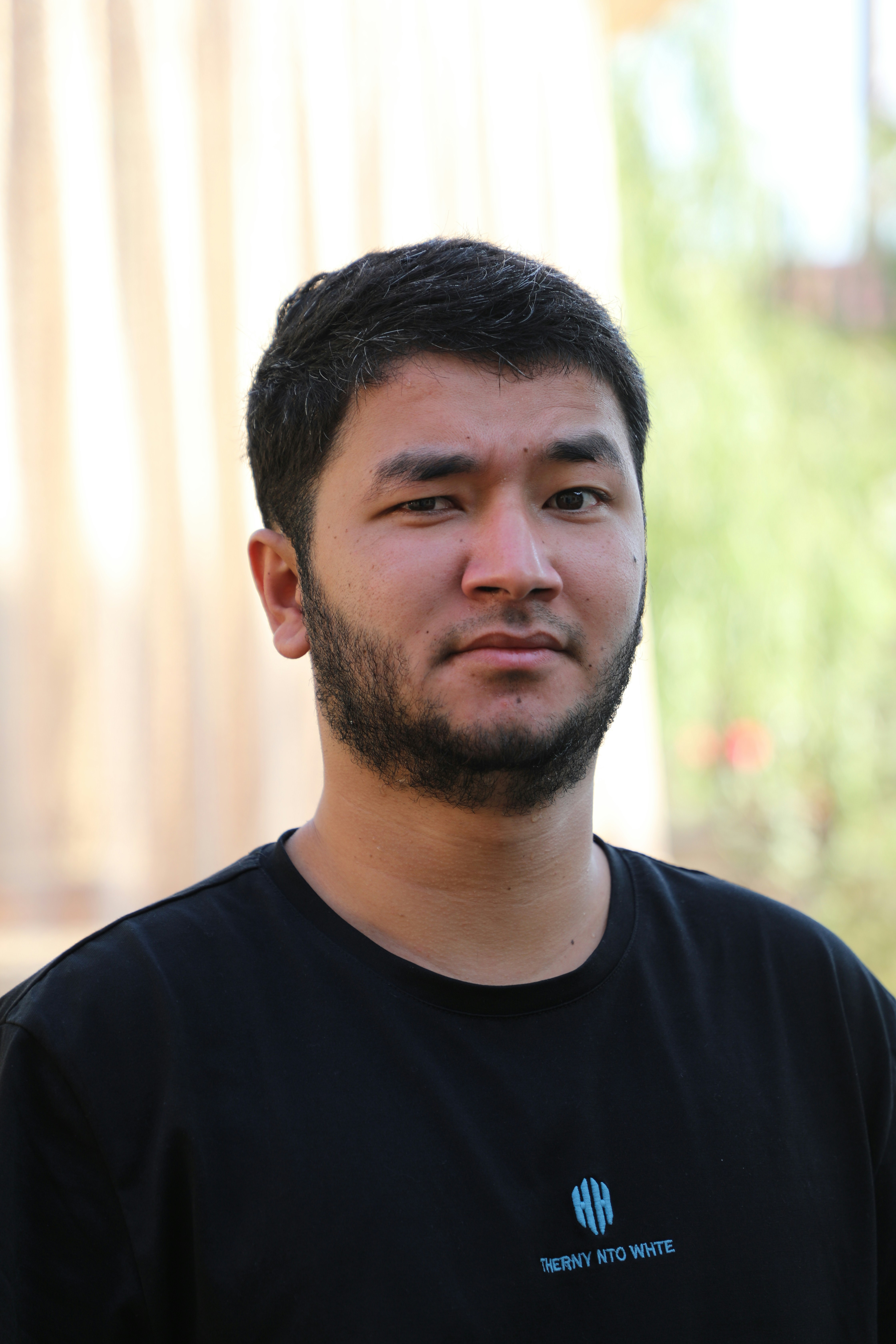man standing with funny face