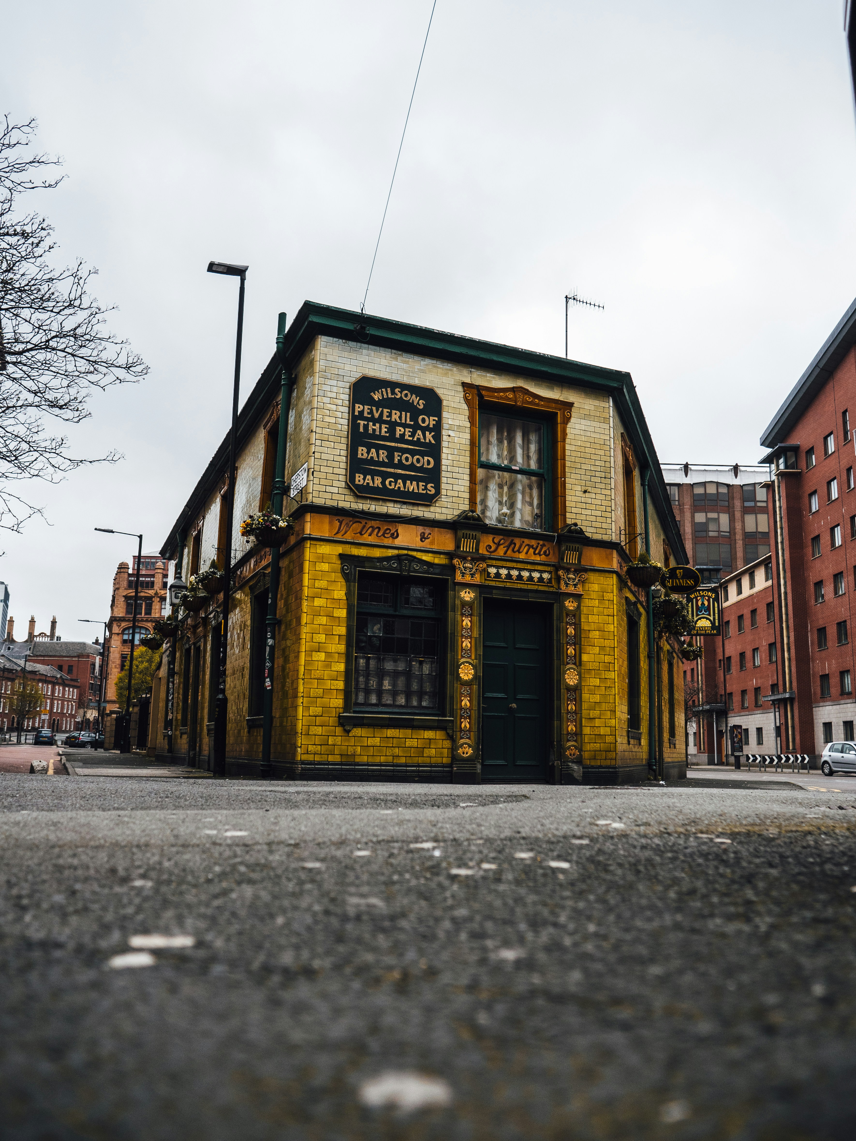 Amber Facade at the Corner Pub: a Quiet Street's Historic Beacon