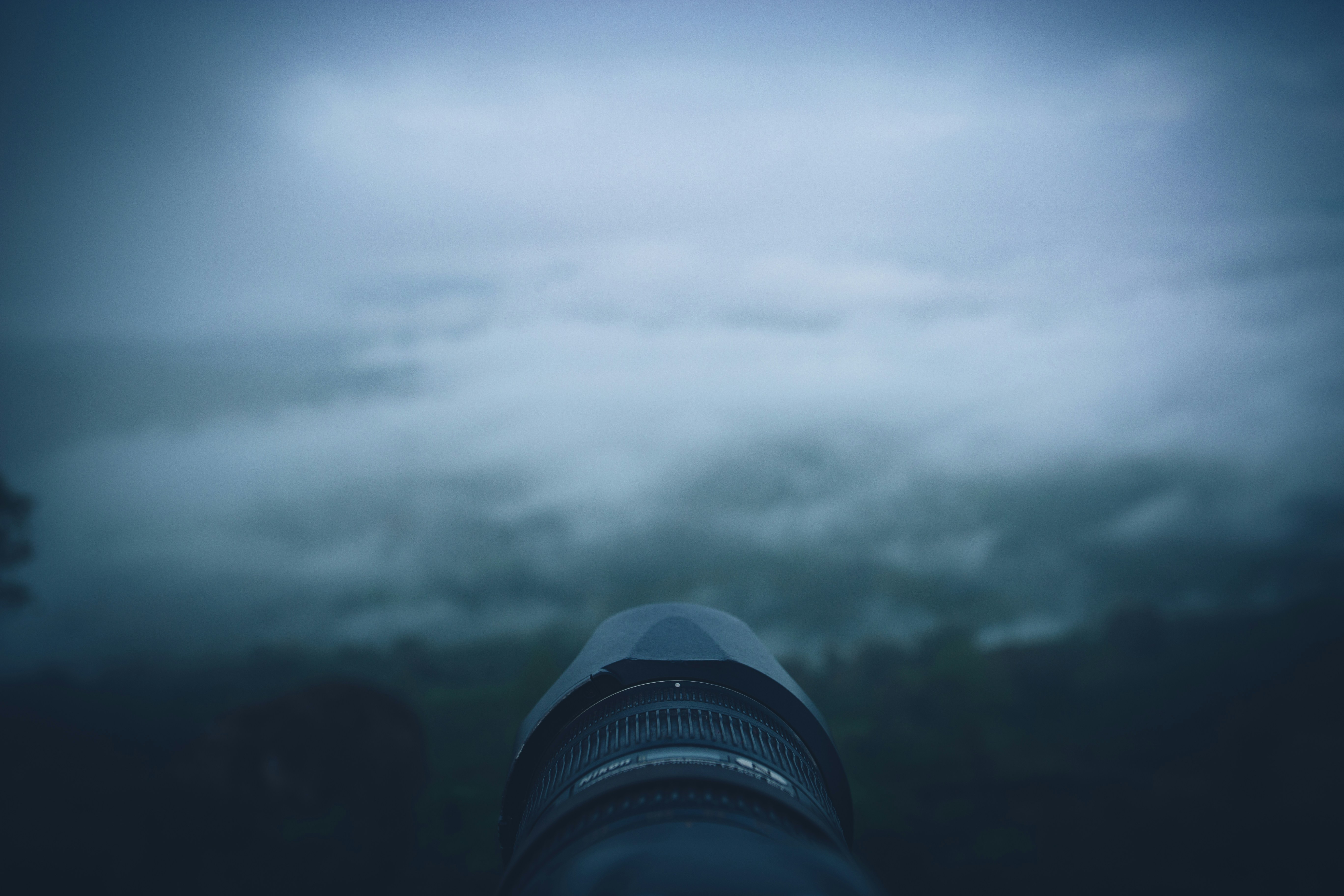 Horizon through the Barrel: A Blue Morning Mist