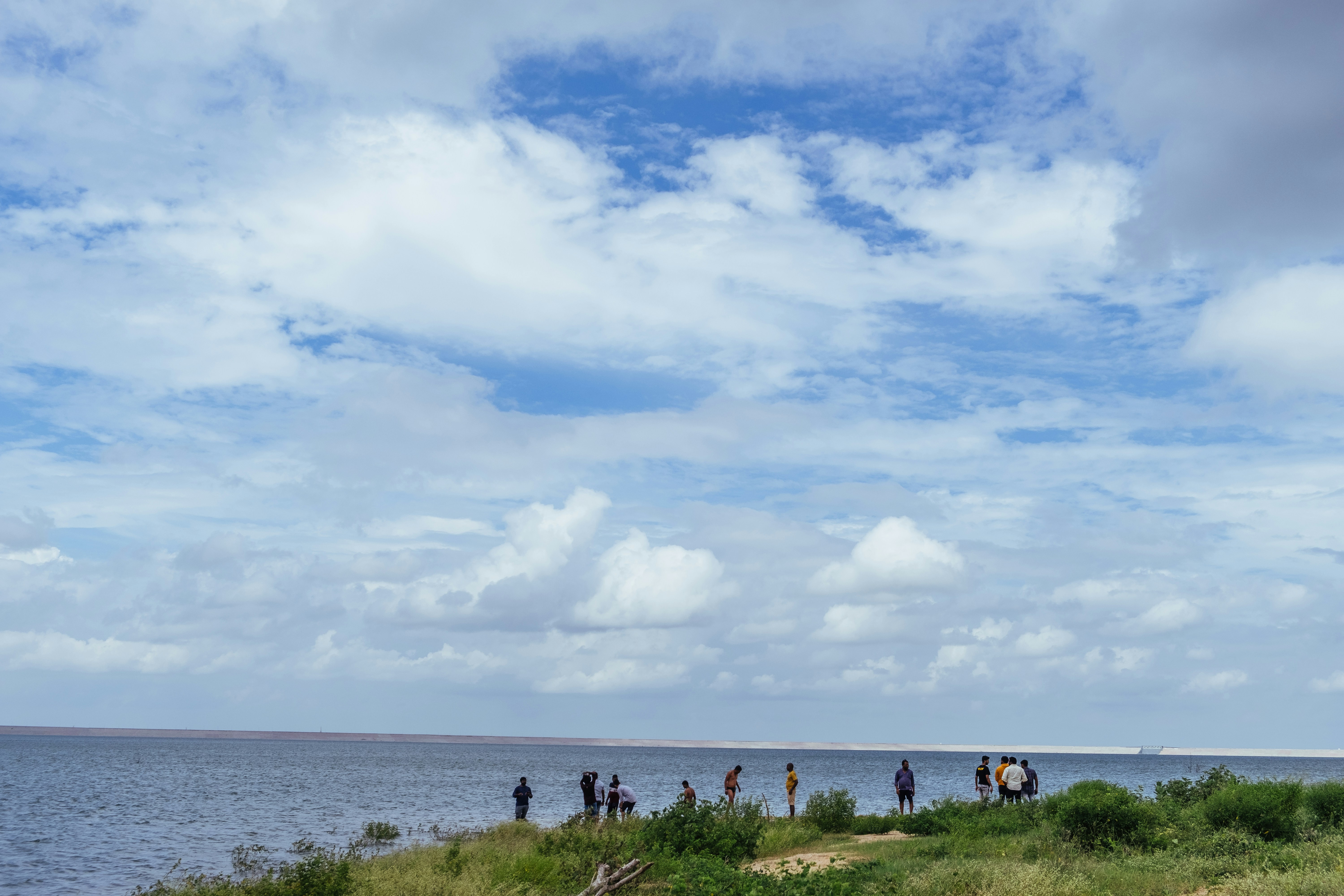 Serene Gathering by the Waterside