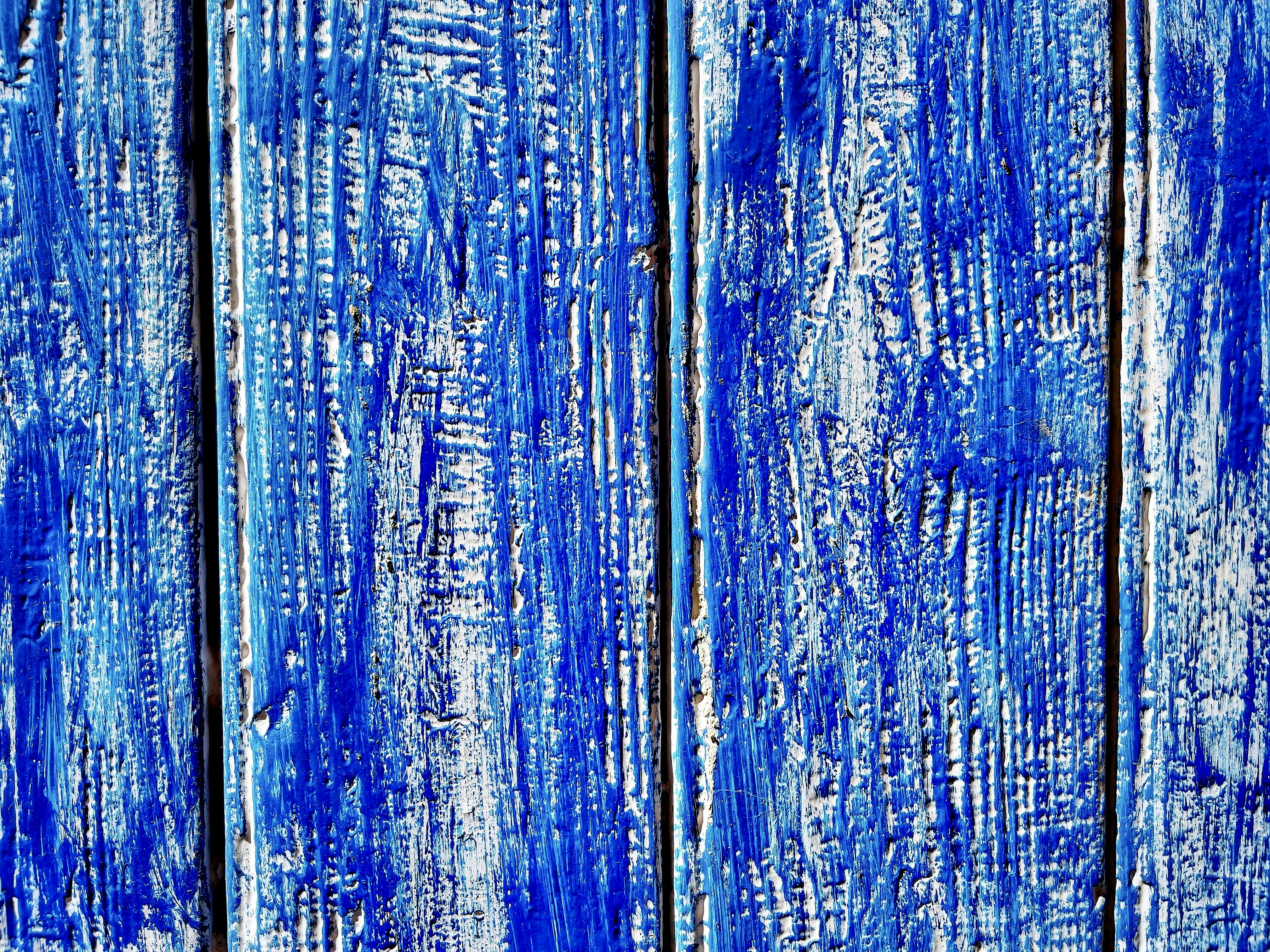 Blue and white wood