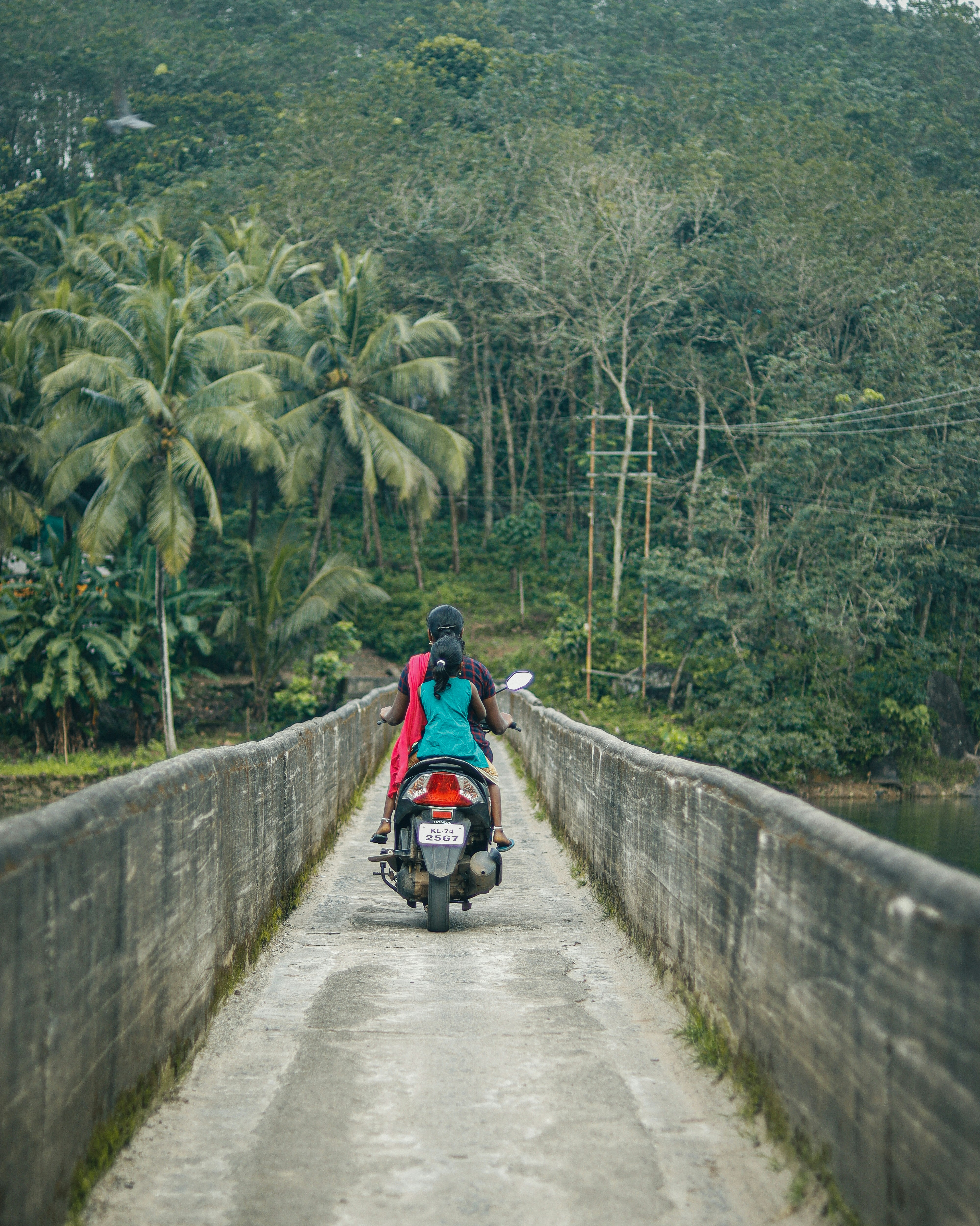 A person riding a motorcycle on a bridge photo – Free Amboori Image on ...