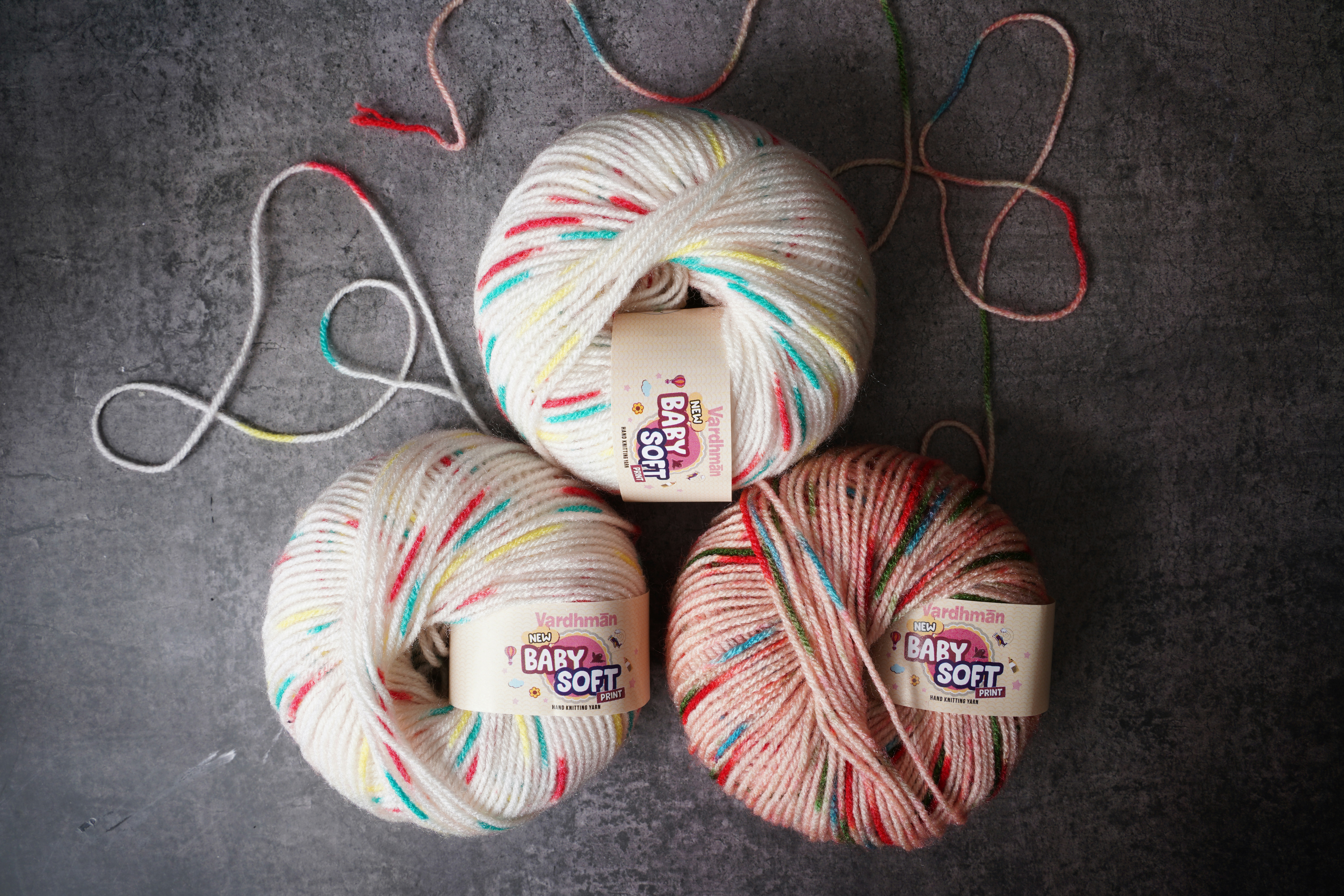 Baby Soft Print Knitting Yarn