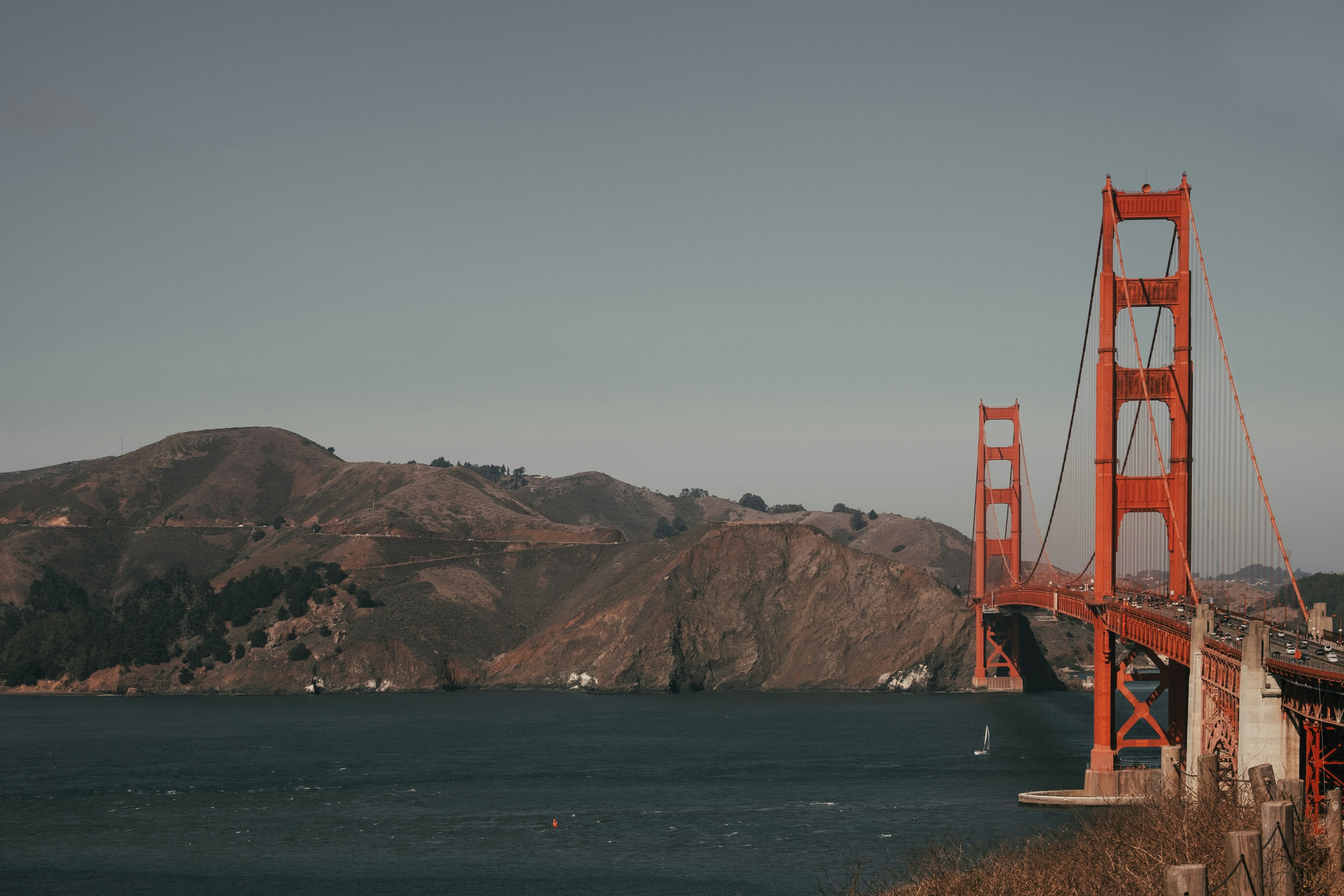 A view of the golden gate bridge from across the bay photo – Free Road ...