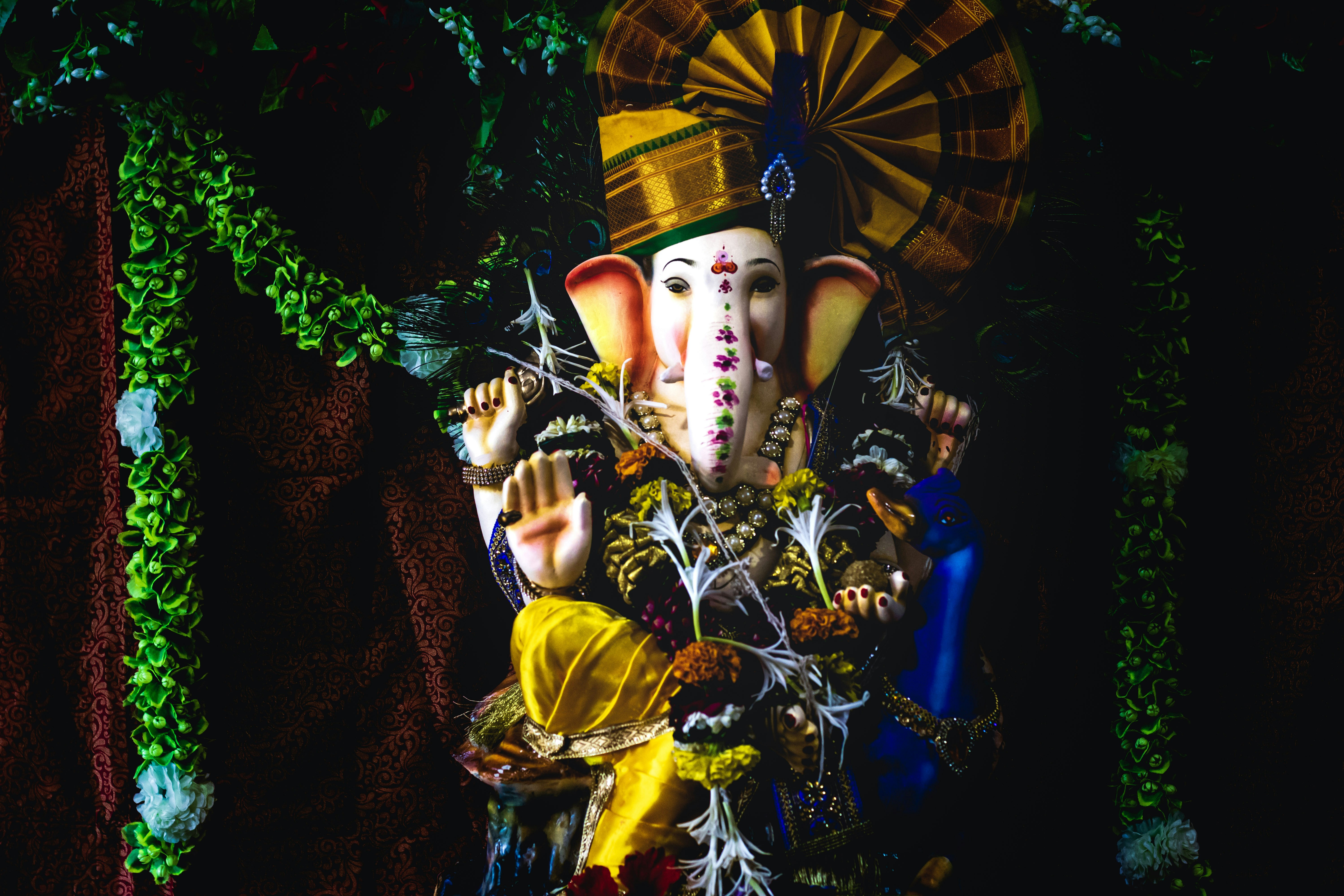 A statue of an elephant with a fan on it's head photo – Free Gujarat ...