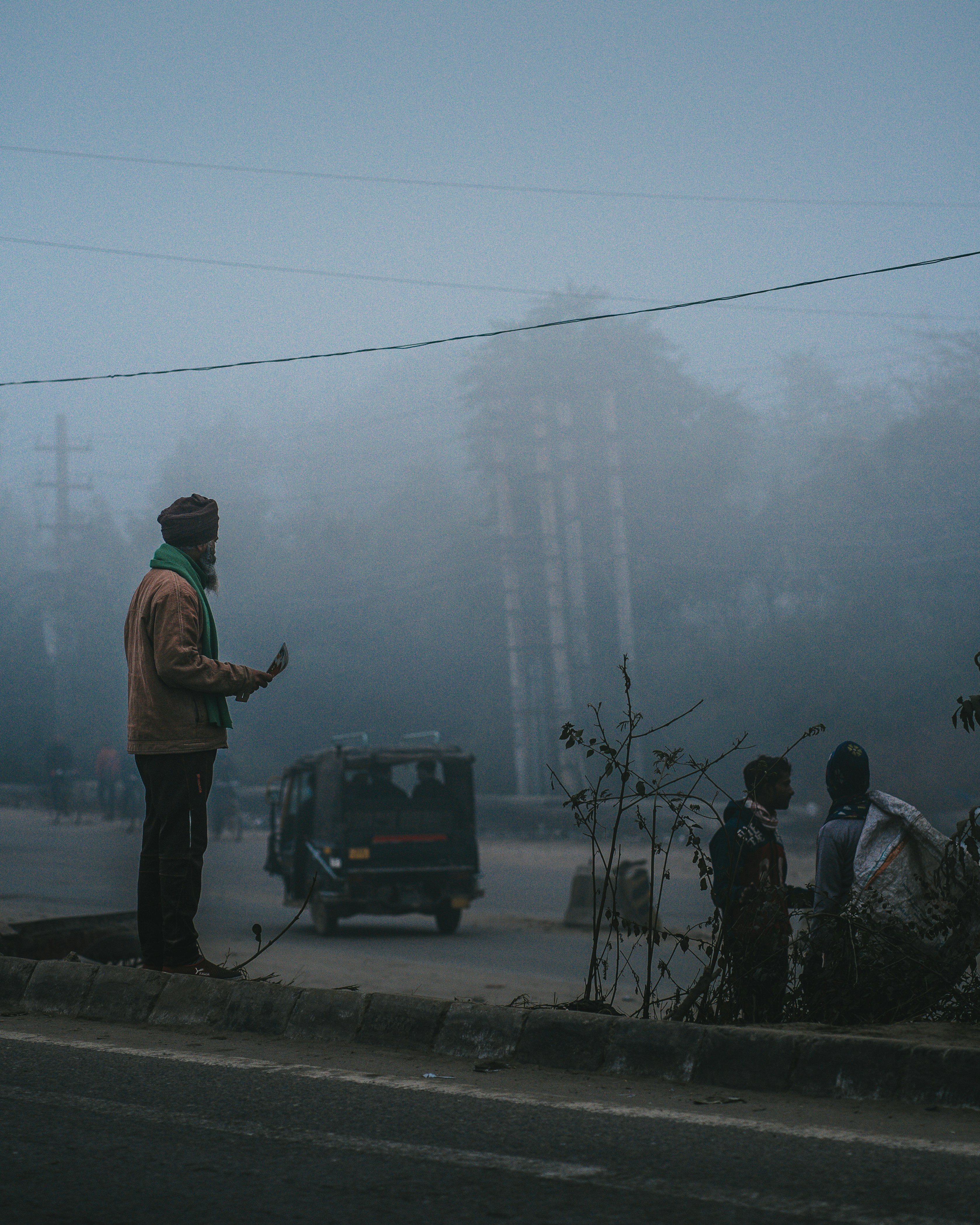 Fogged Street Silhouette