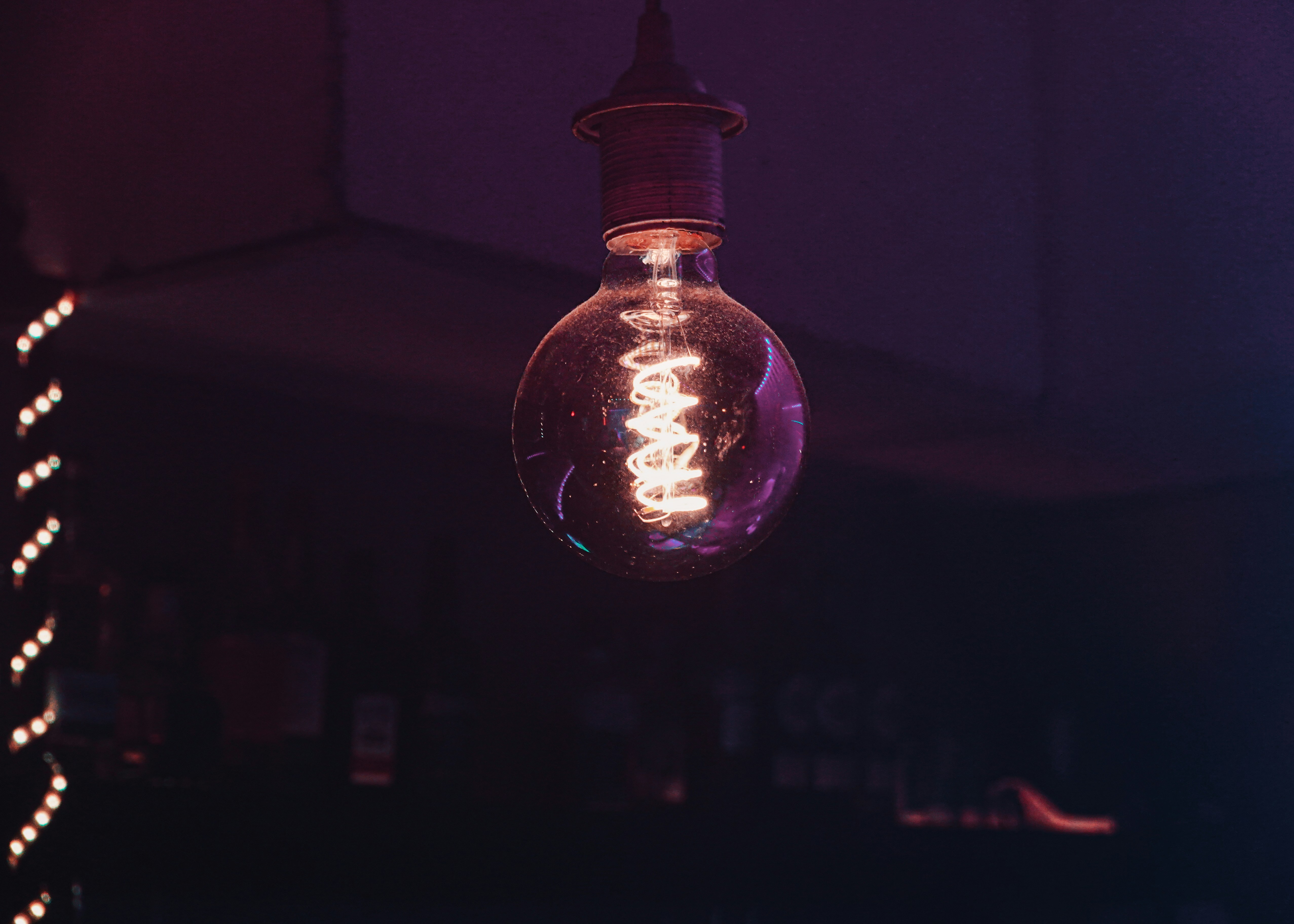 Solitary Filament in a Velvet-Dark Room