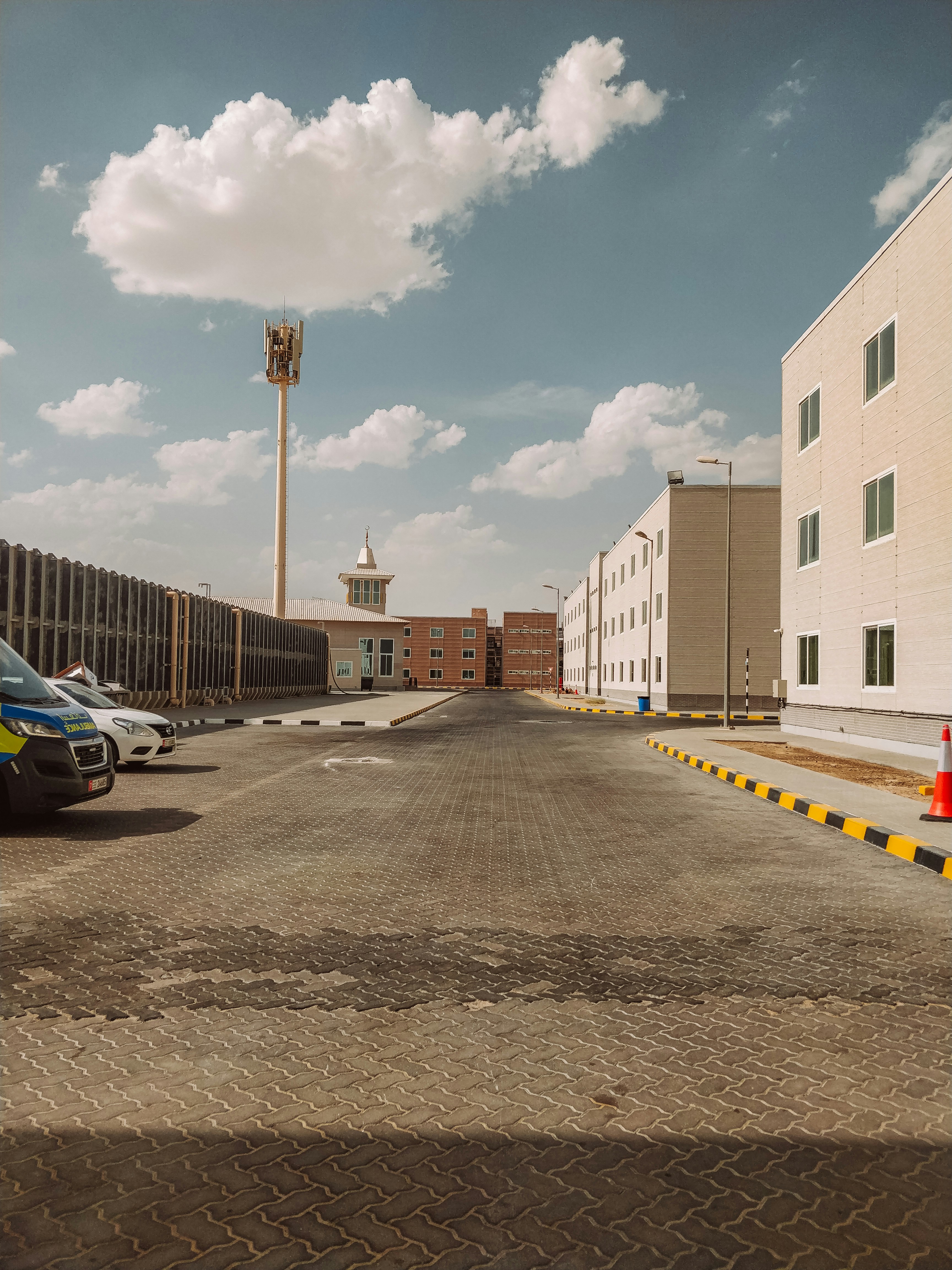 Industrial Courtyard of Purposeful Pace