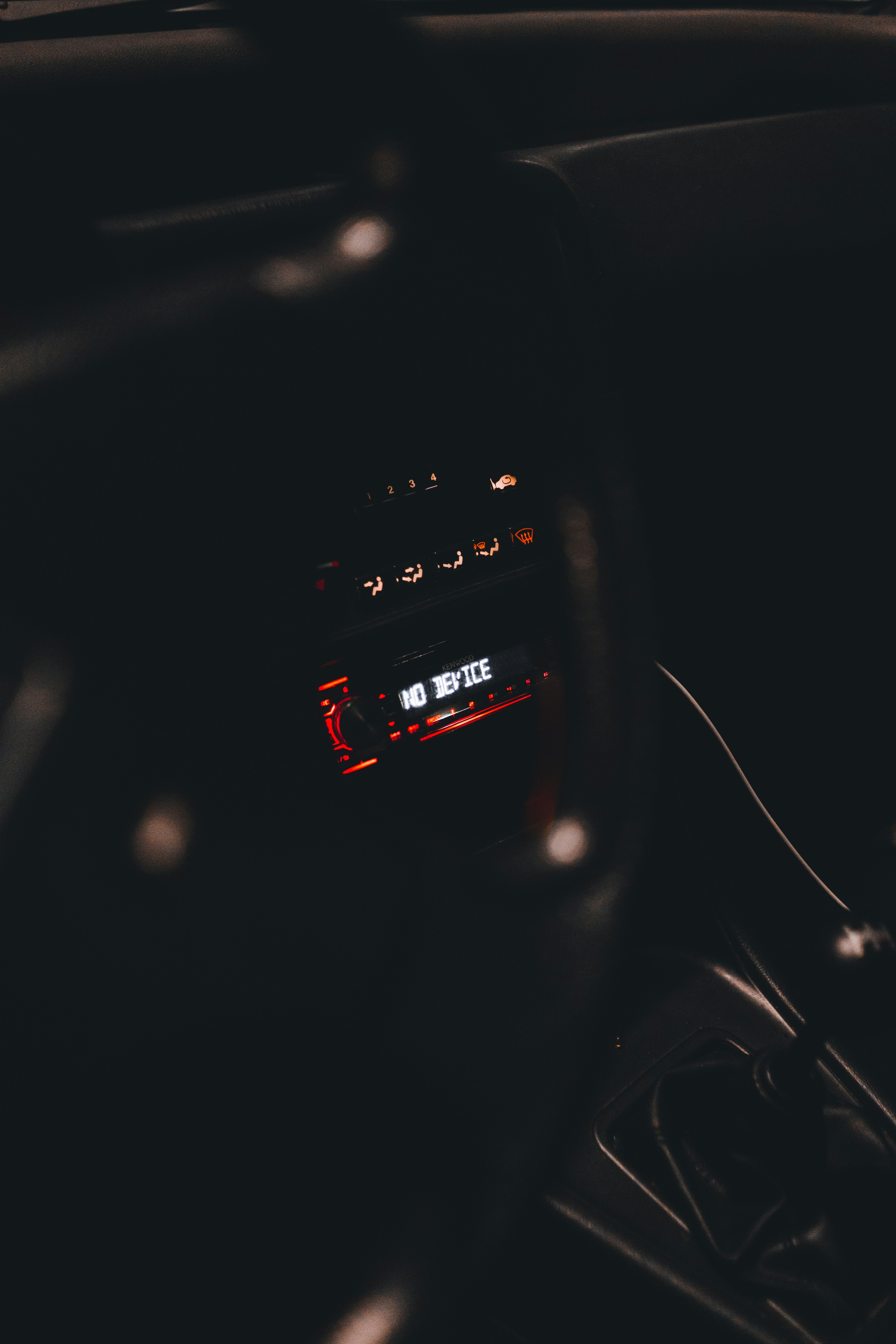 Dim Cab Glow: Neon Pulse on a Vehicle's Quiet Dashboard