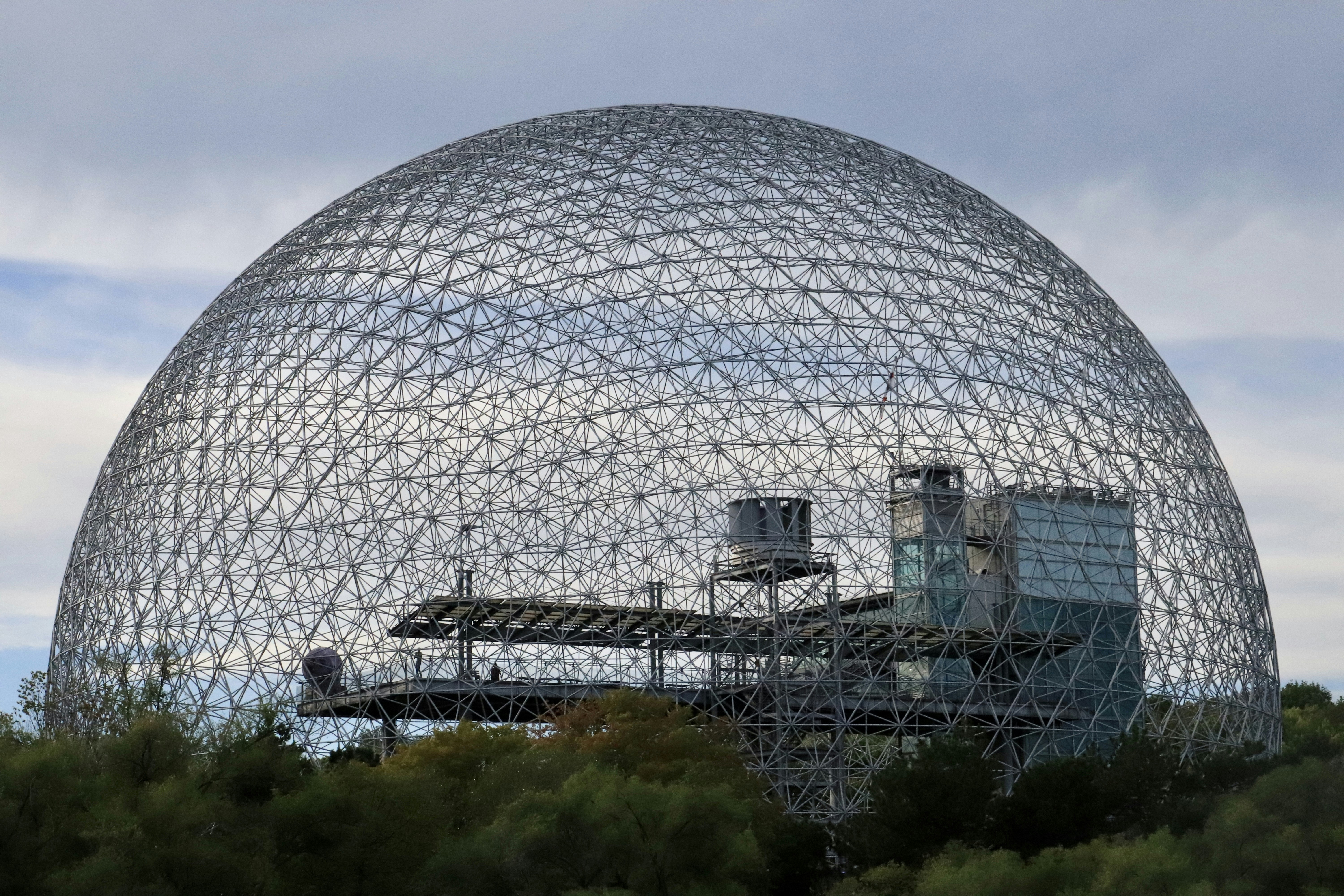 Geodesic Dome Geometry Over a Forested Horizon