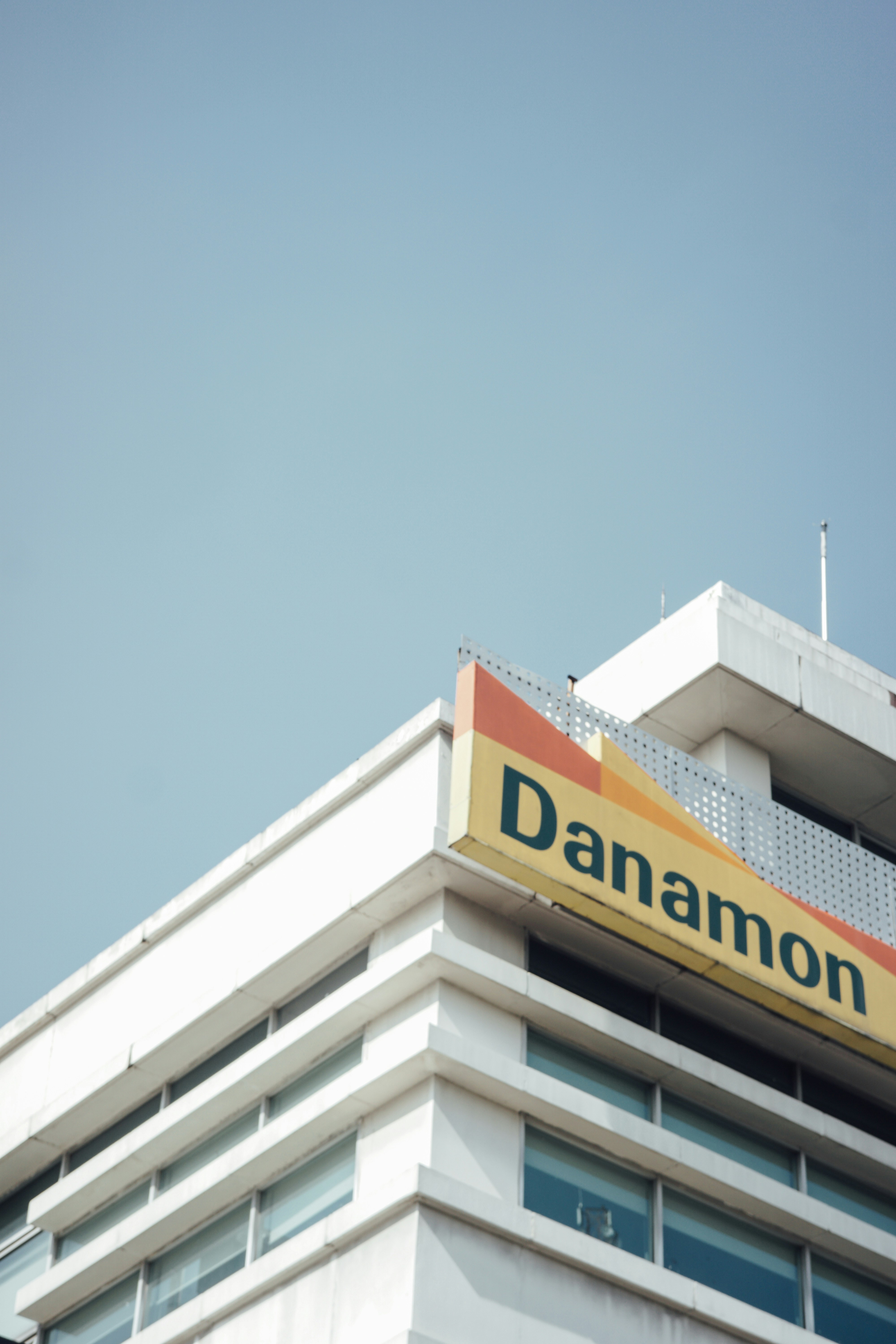 a building with a sign on top of it