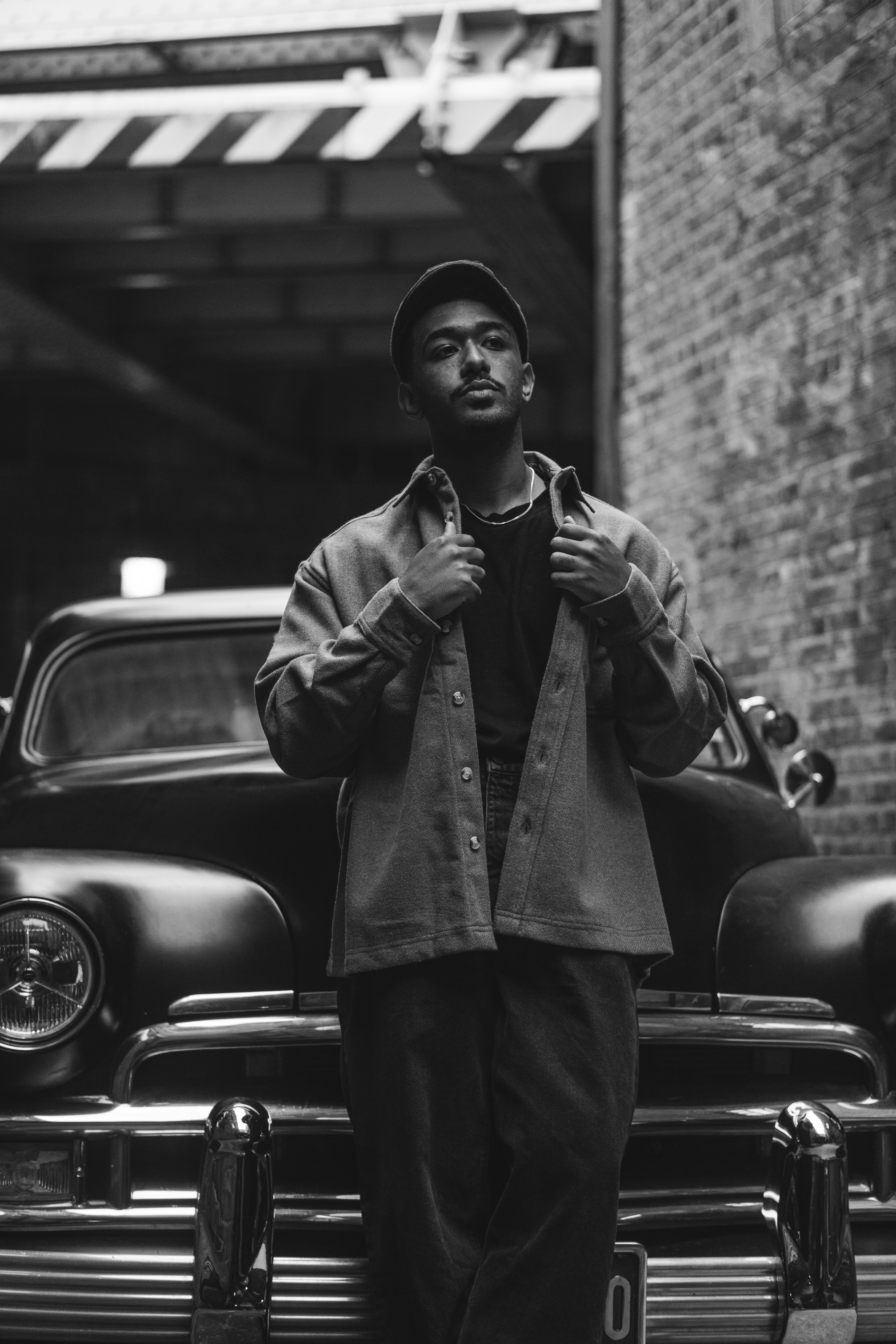 Midnight Chrome: The Portrait beside the Car