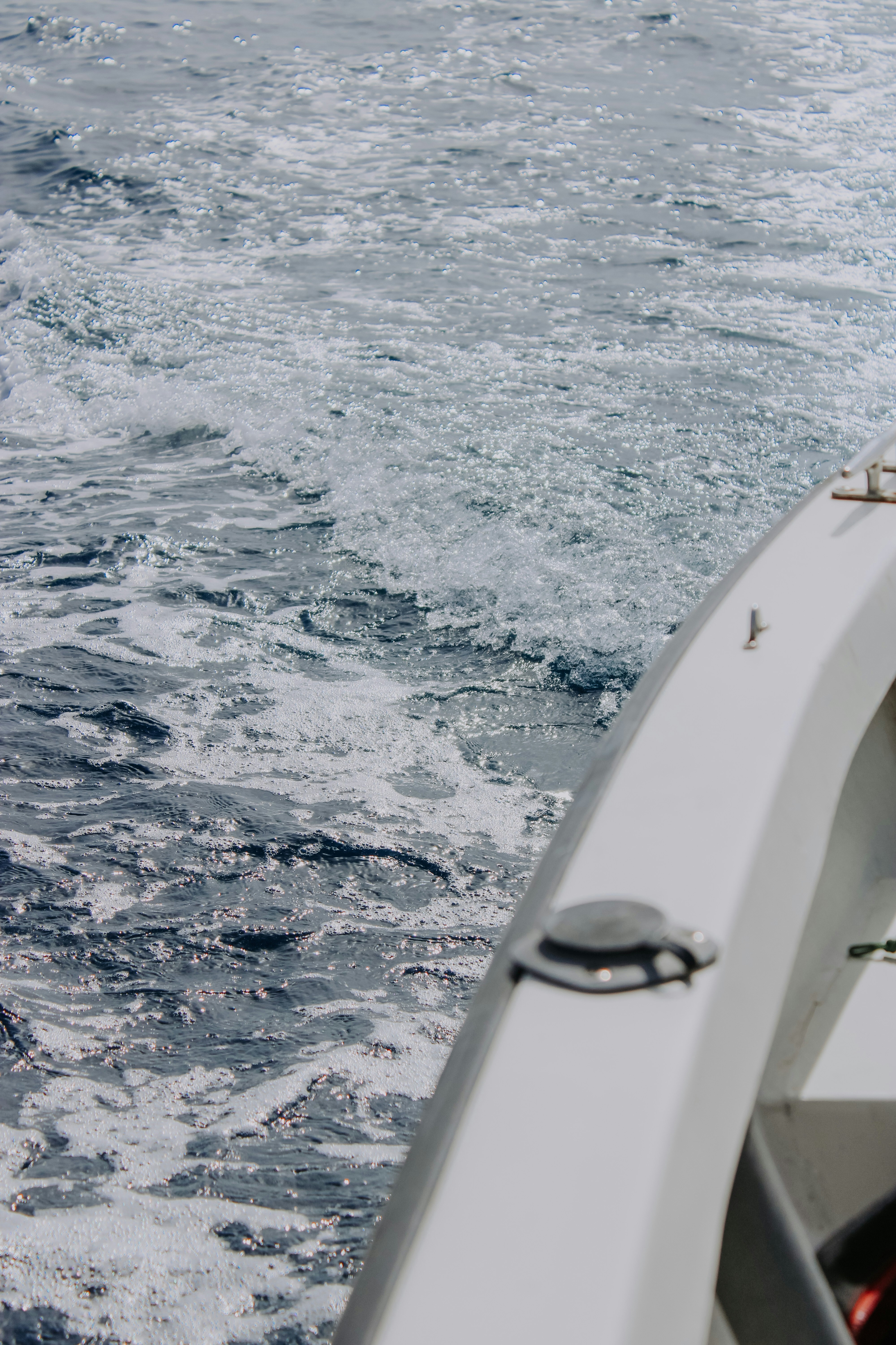 Front Of Boat On Ocean Waves