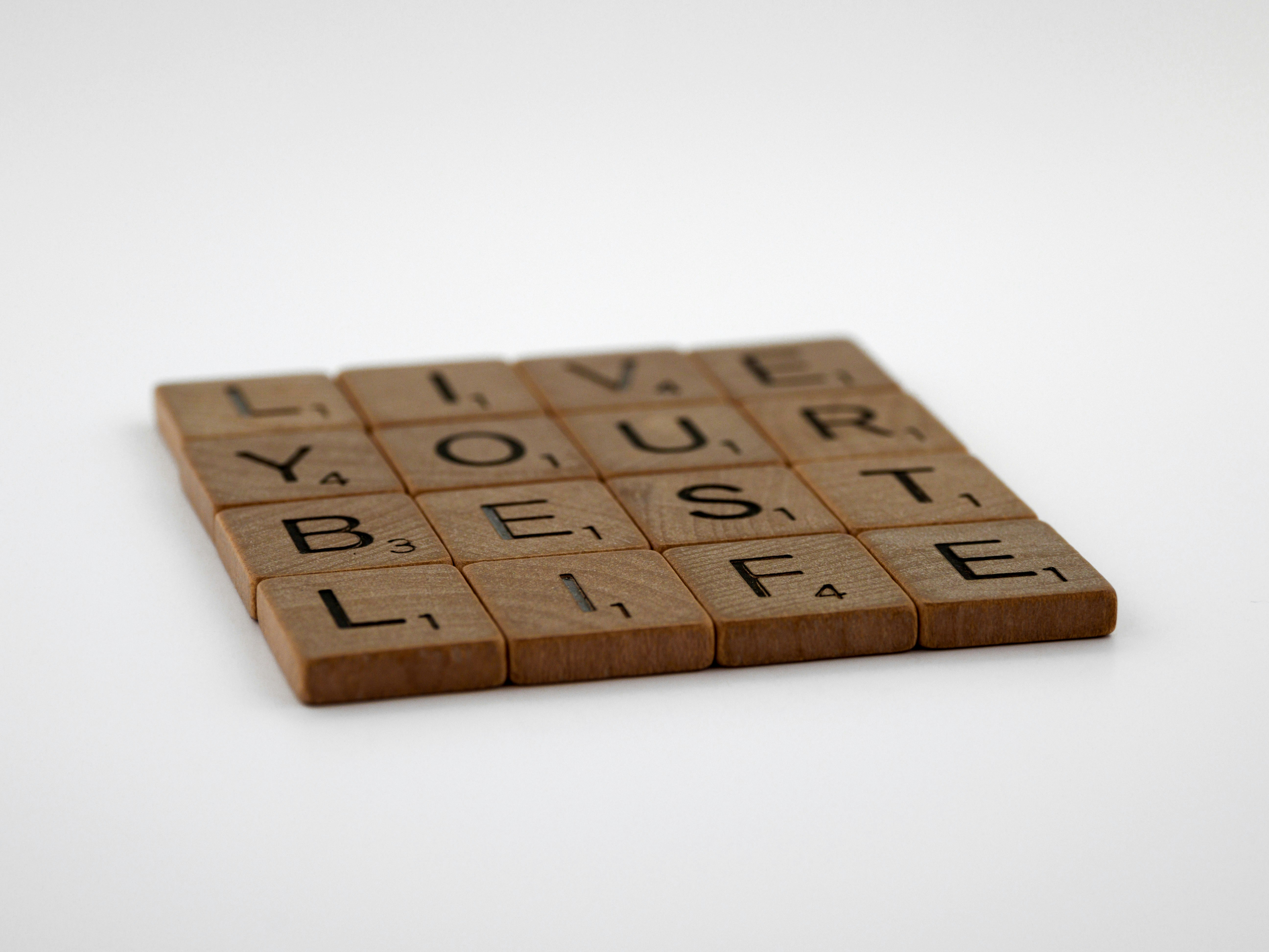 A wooden scrabble that says live your best life photo – Free Grey Image ...