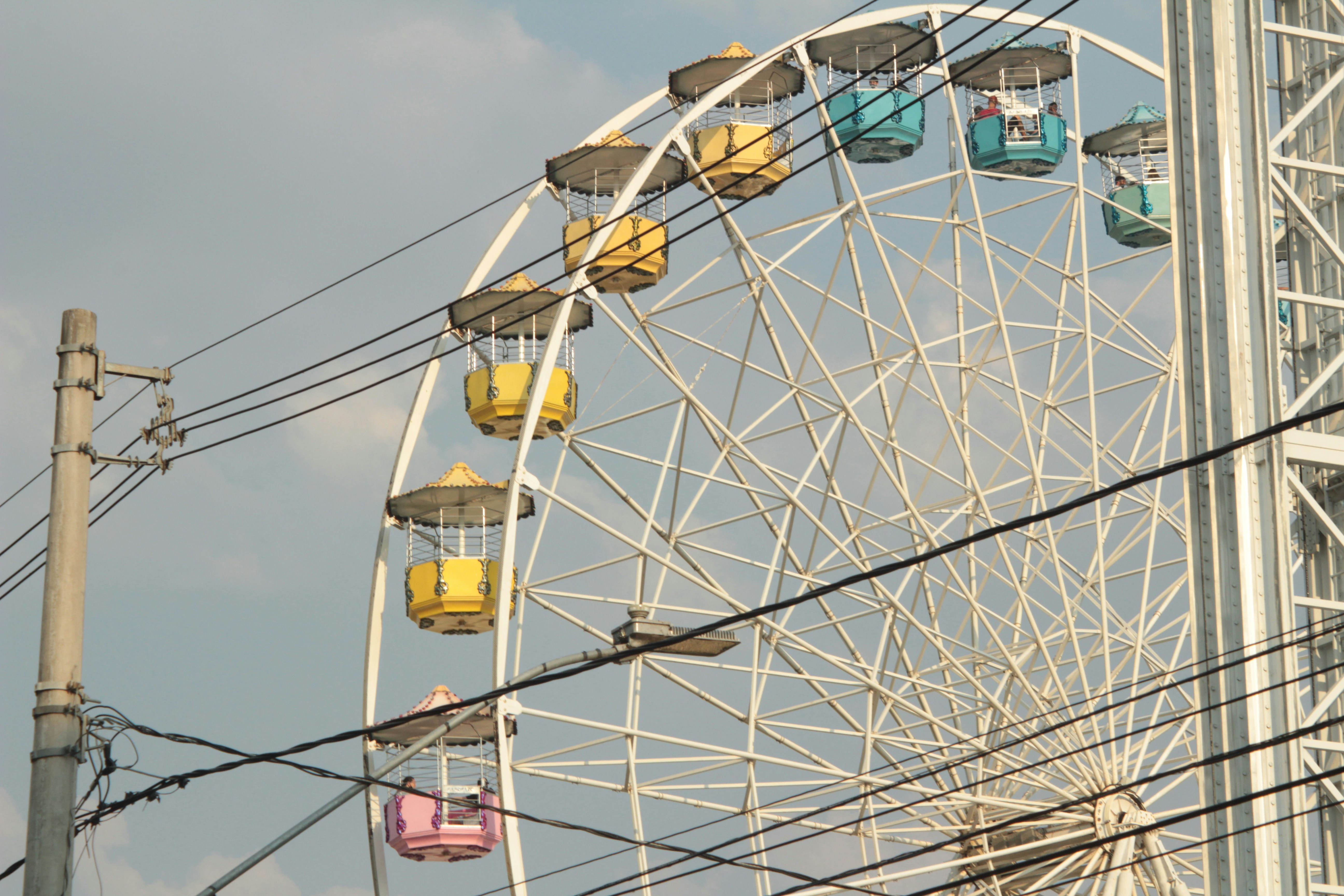 A large ferris wheel sitting next to power lines photo – Free Ferris ...