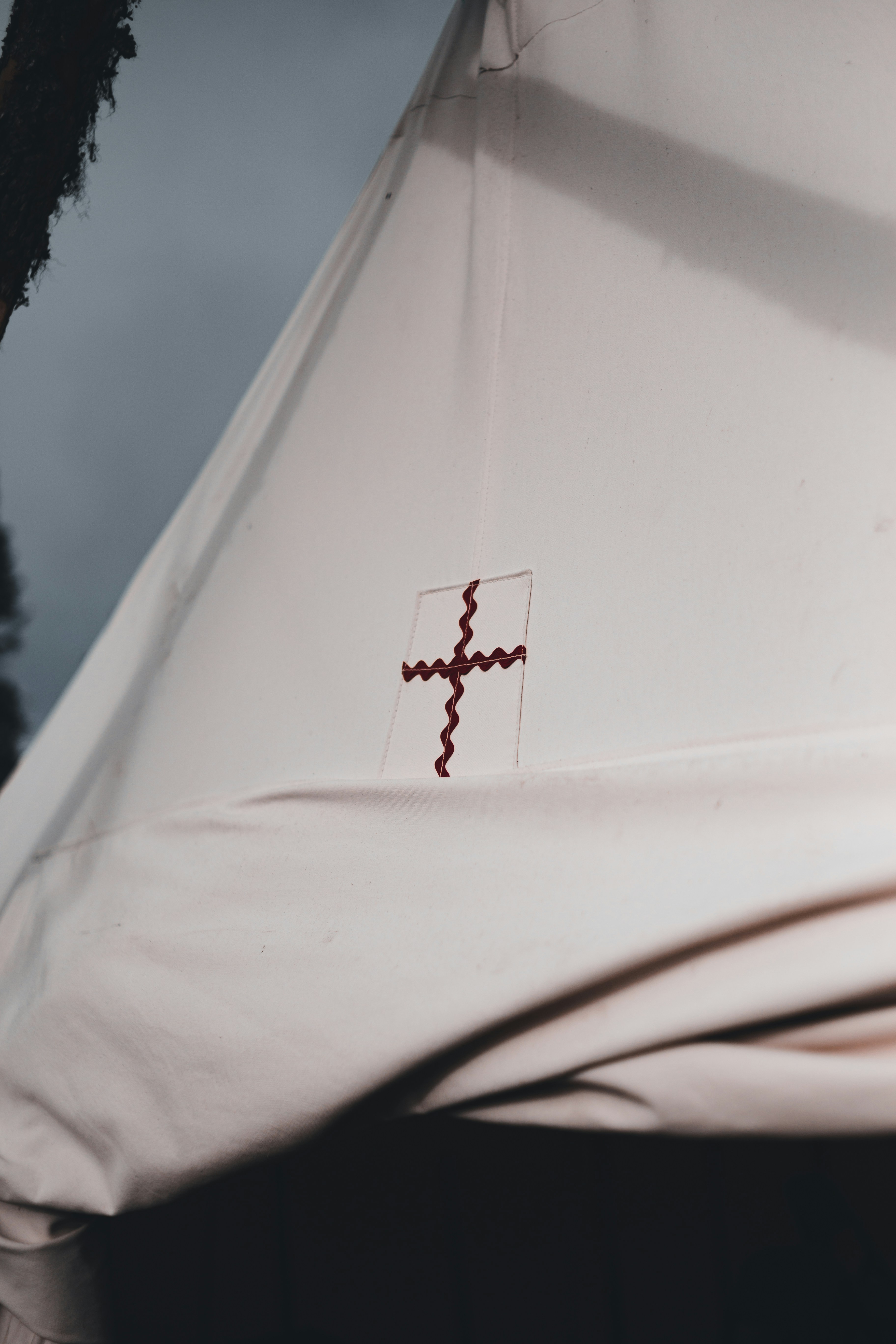 Stitched Patchwork of a Tent Seam