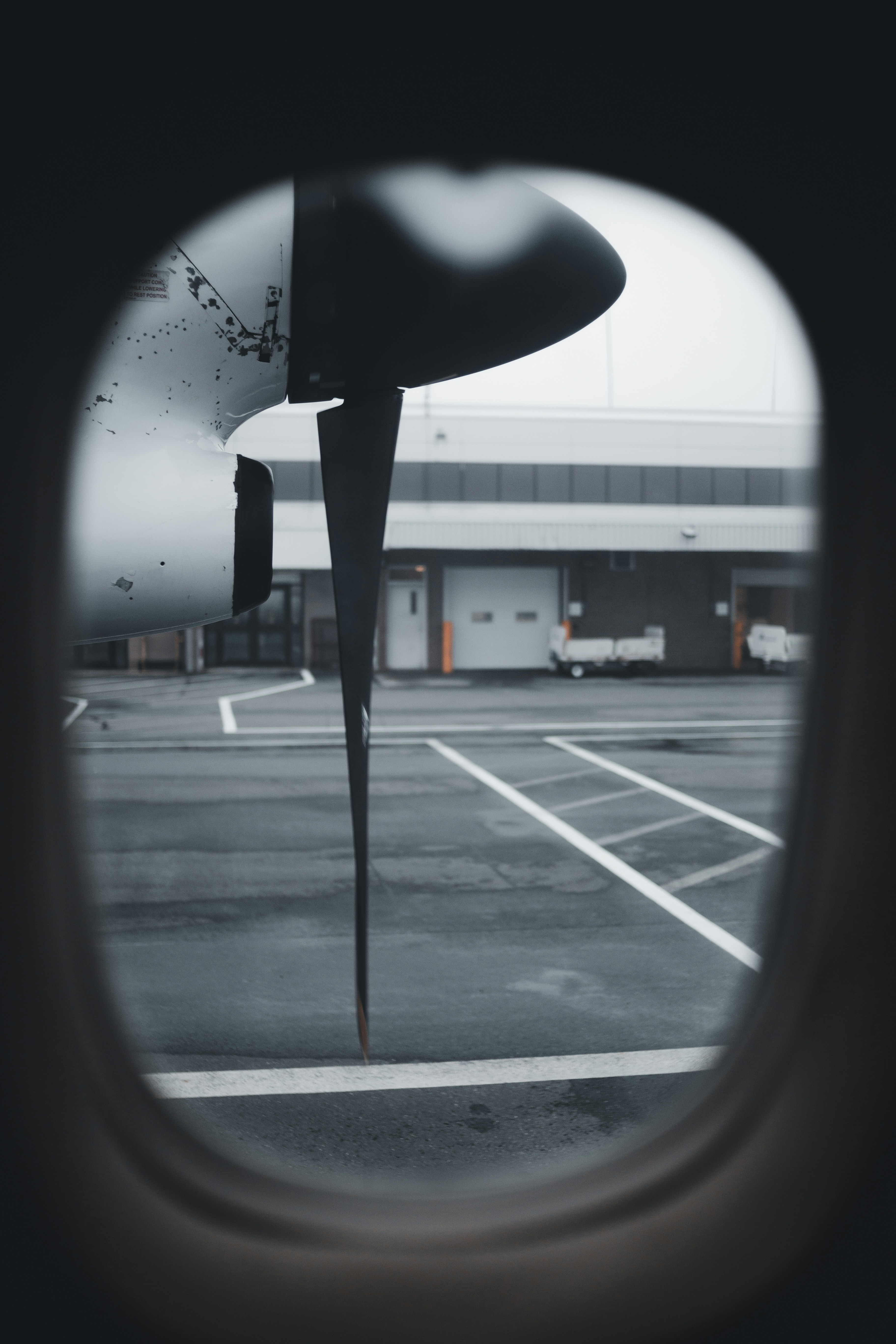 a view of an airplane wing through a window