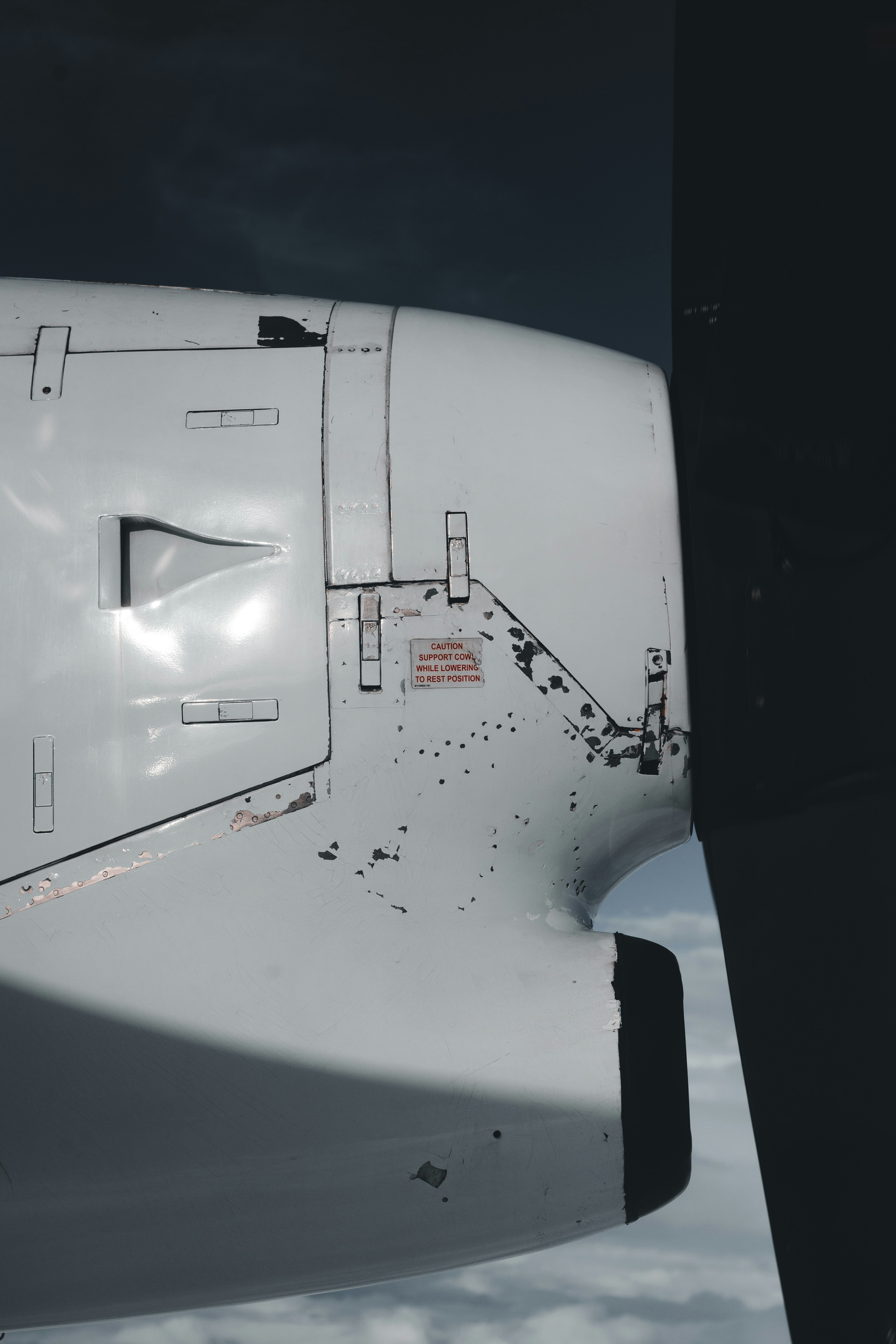 a close up of the nose of an airplane