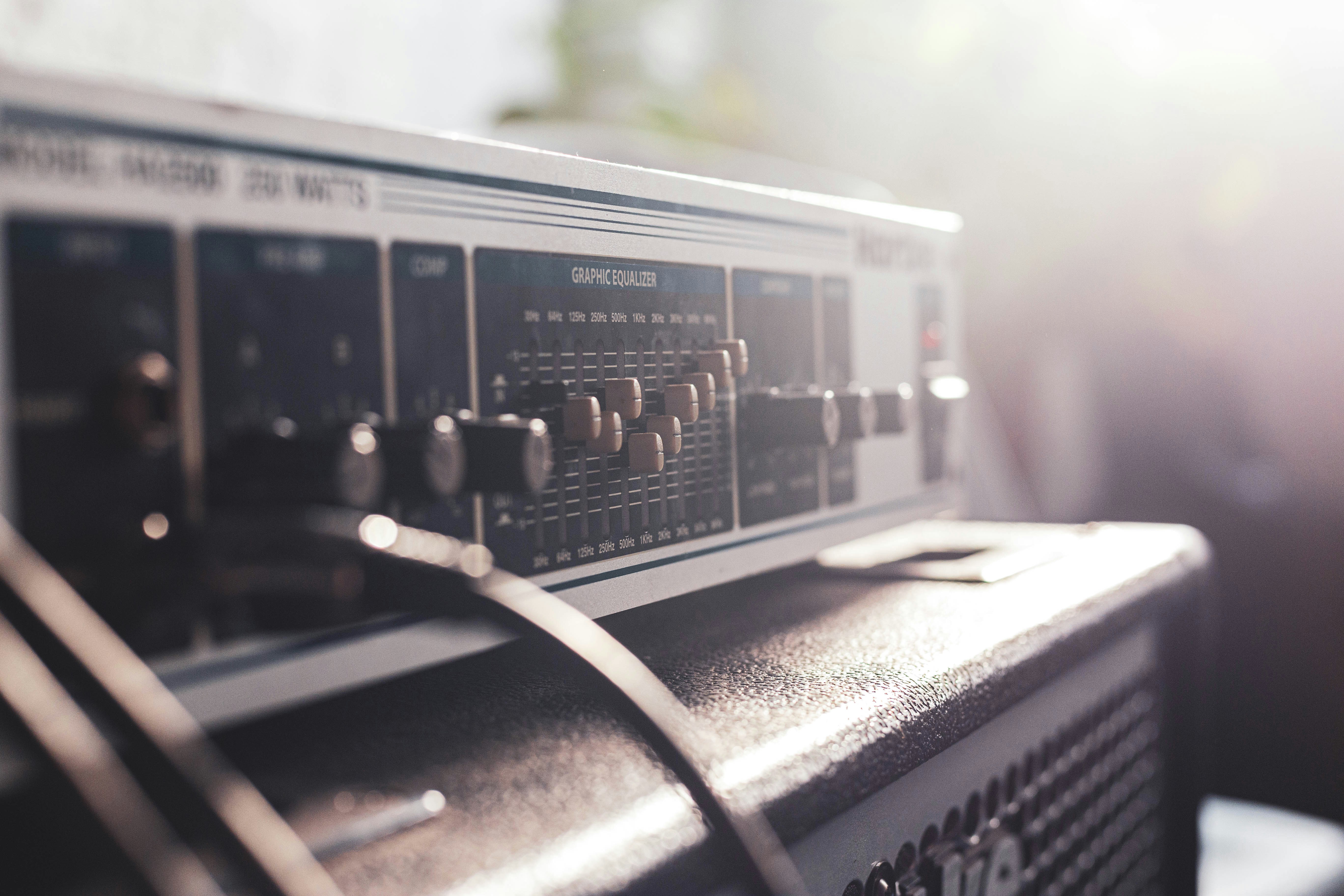 A close up of a radio receiver with a blurry background photo – Free ...