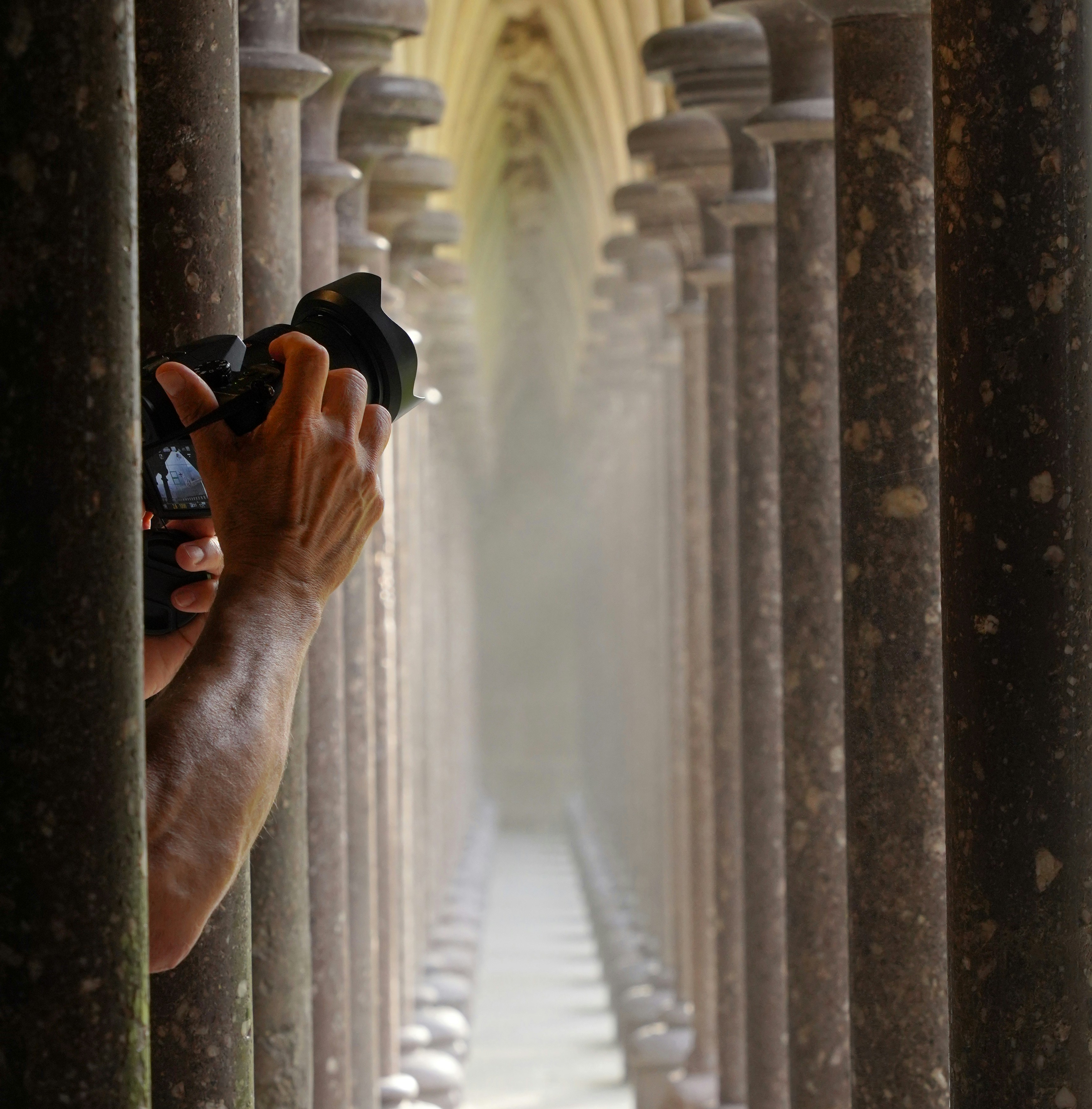 Between Columns: A Photographer's Gaze Through the Corridor