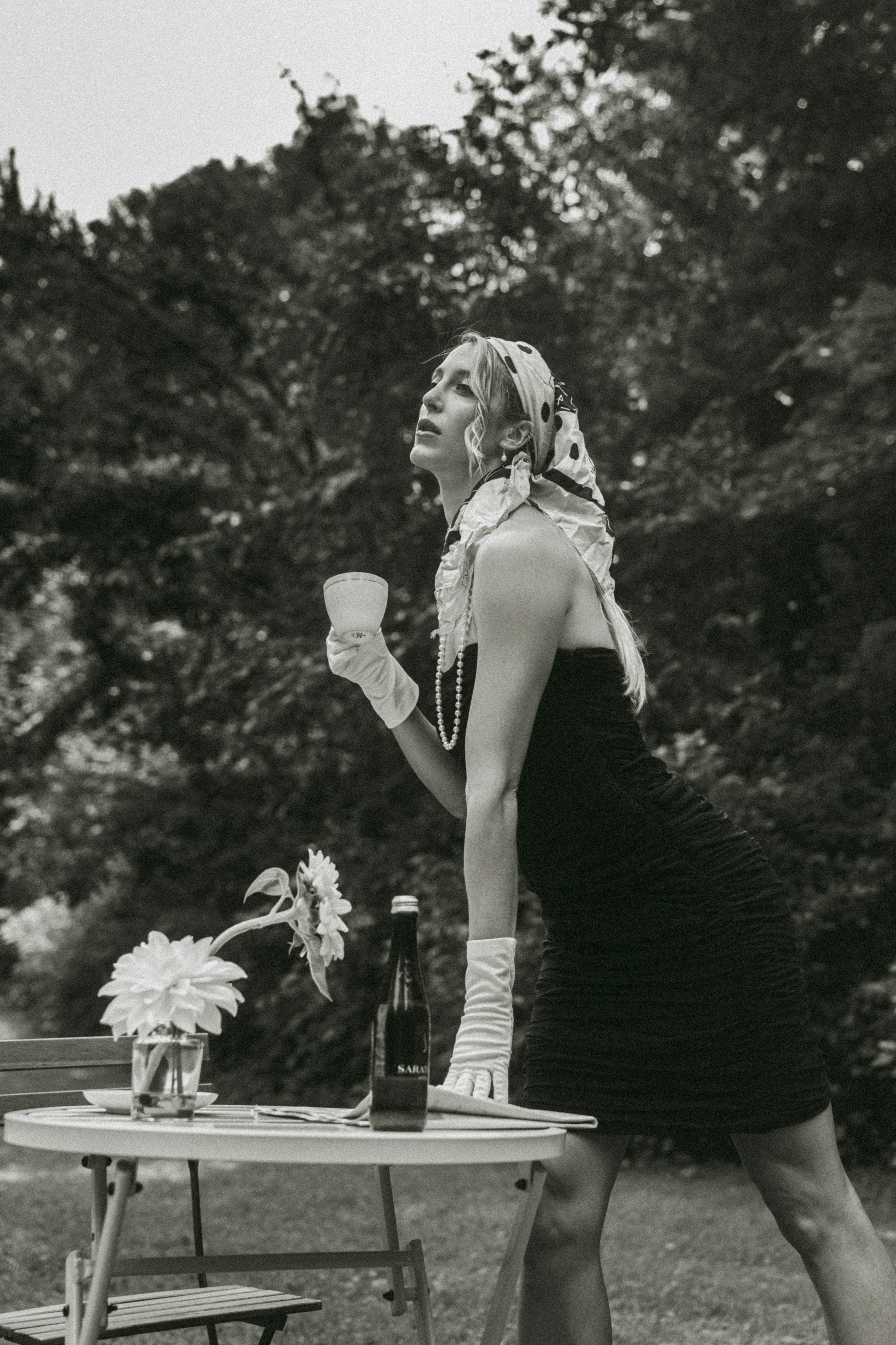 Elegance in Monochrome: A Timeless Tea Moment