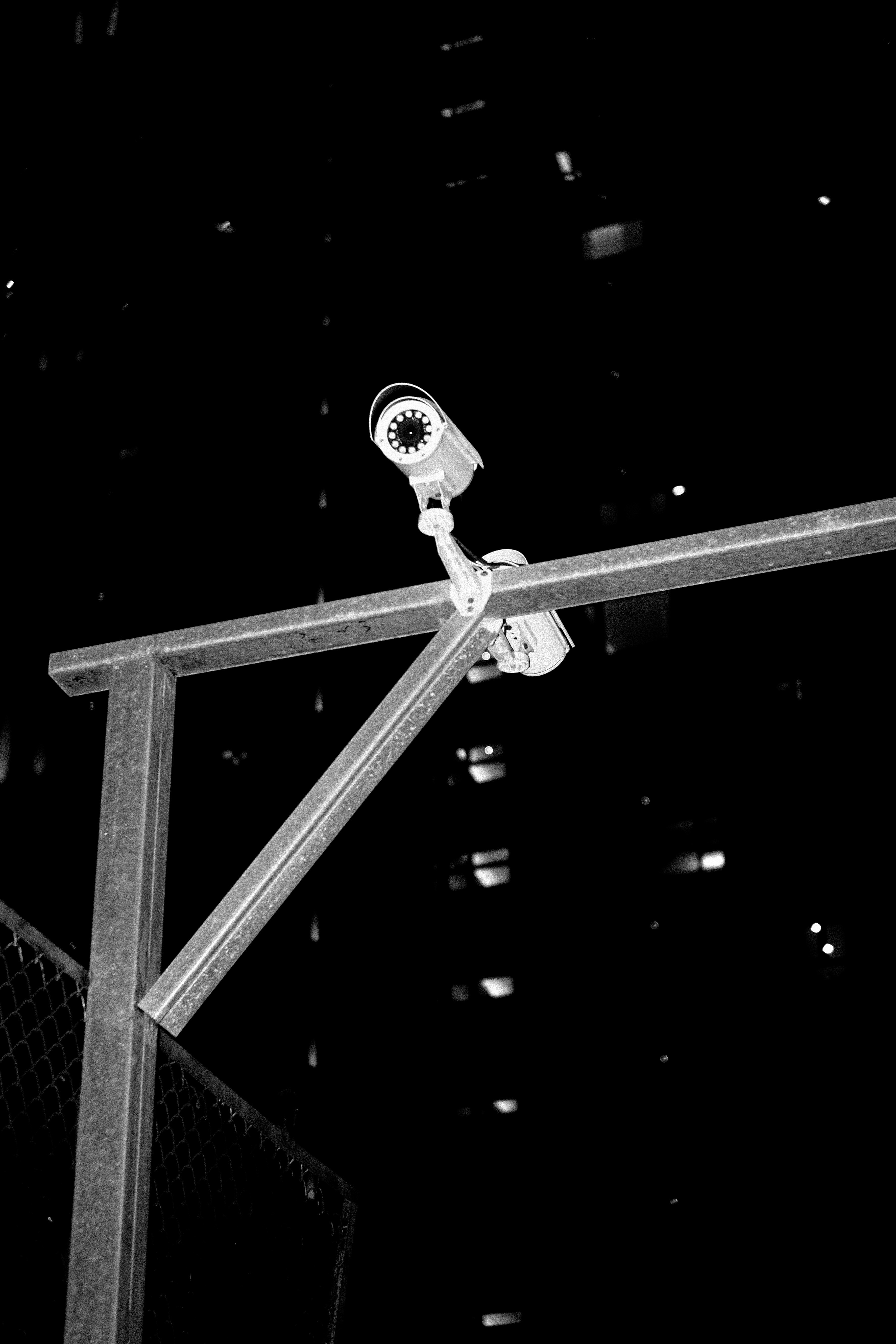 Night Vigil: A Security Camera Keeps Watch Over Steel Beams