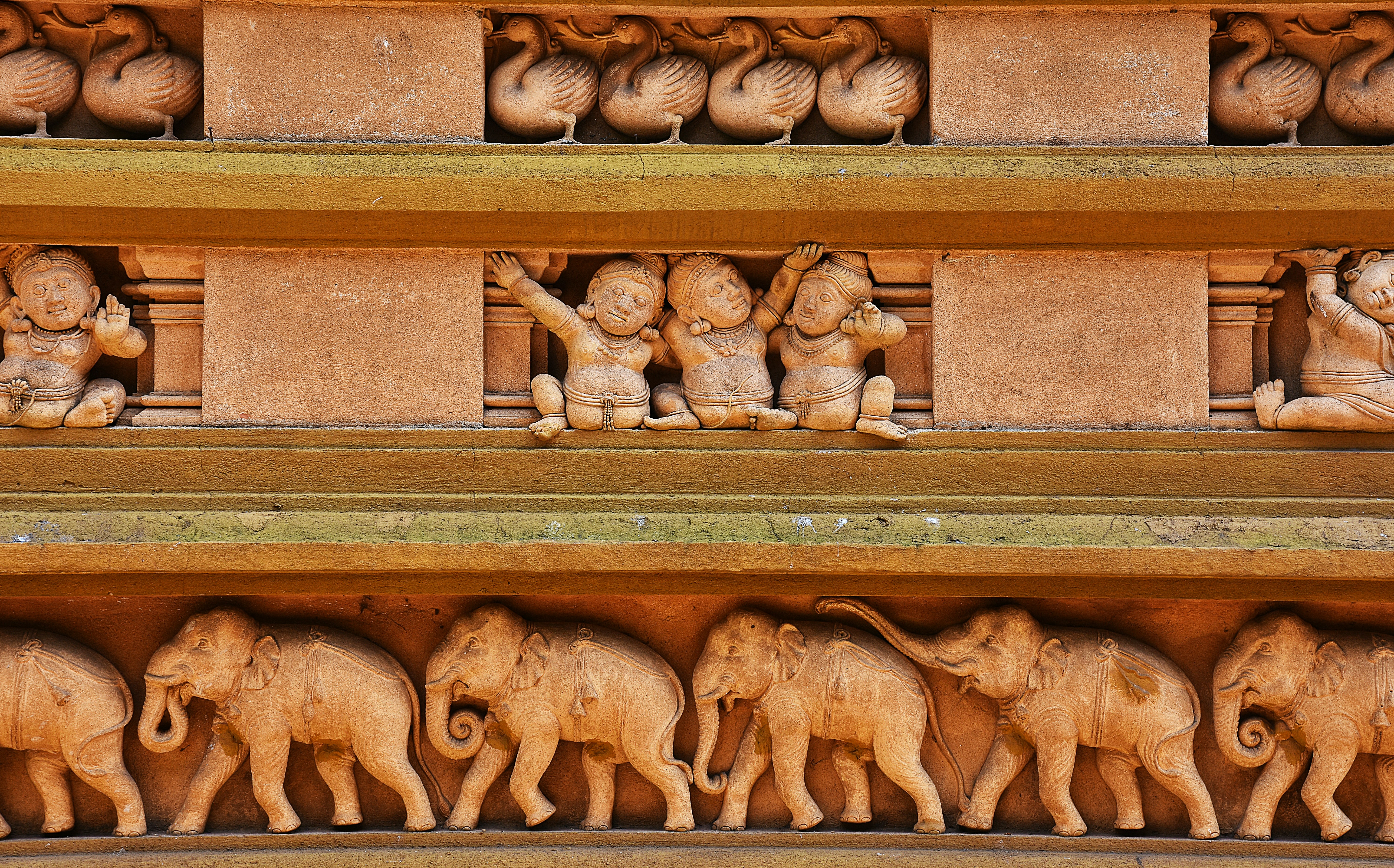 Srilanka ancient in temple ,elephant statue 