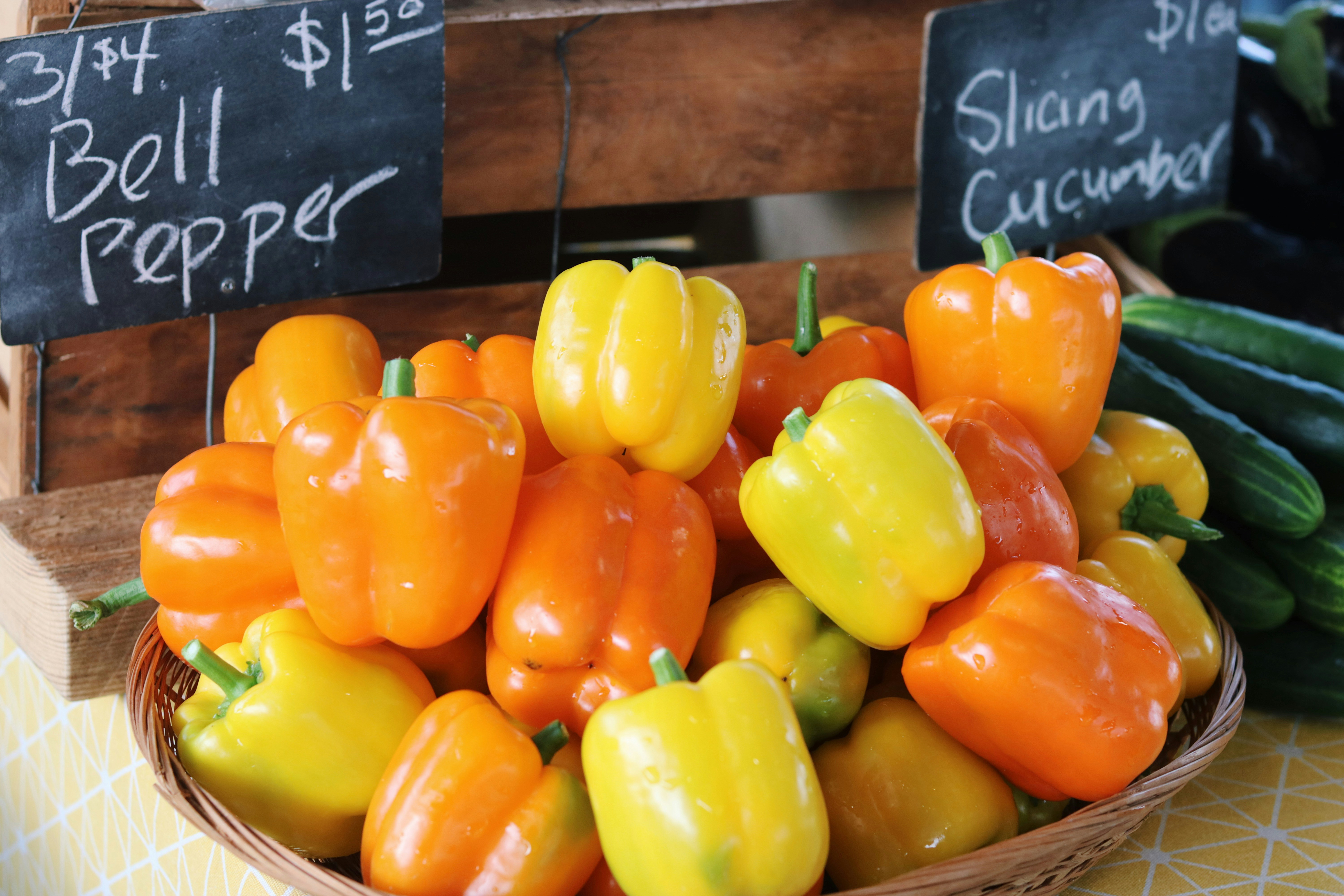 A basket filled with lots of different colored peppers photo – Free ...