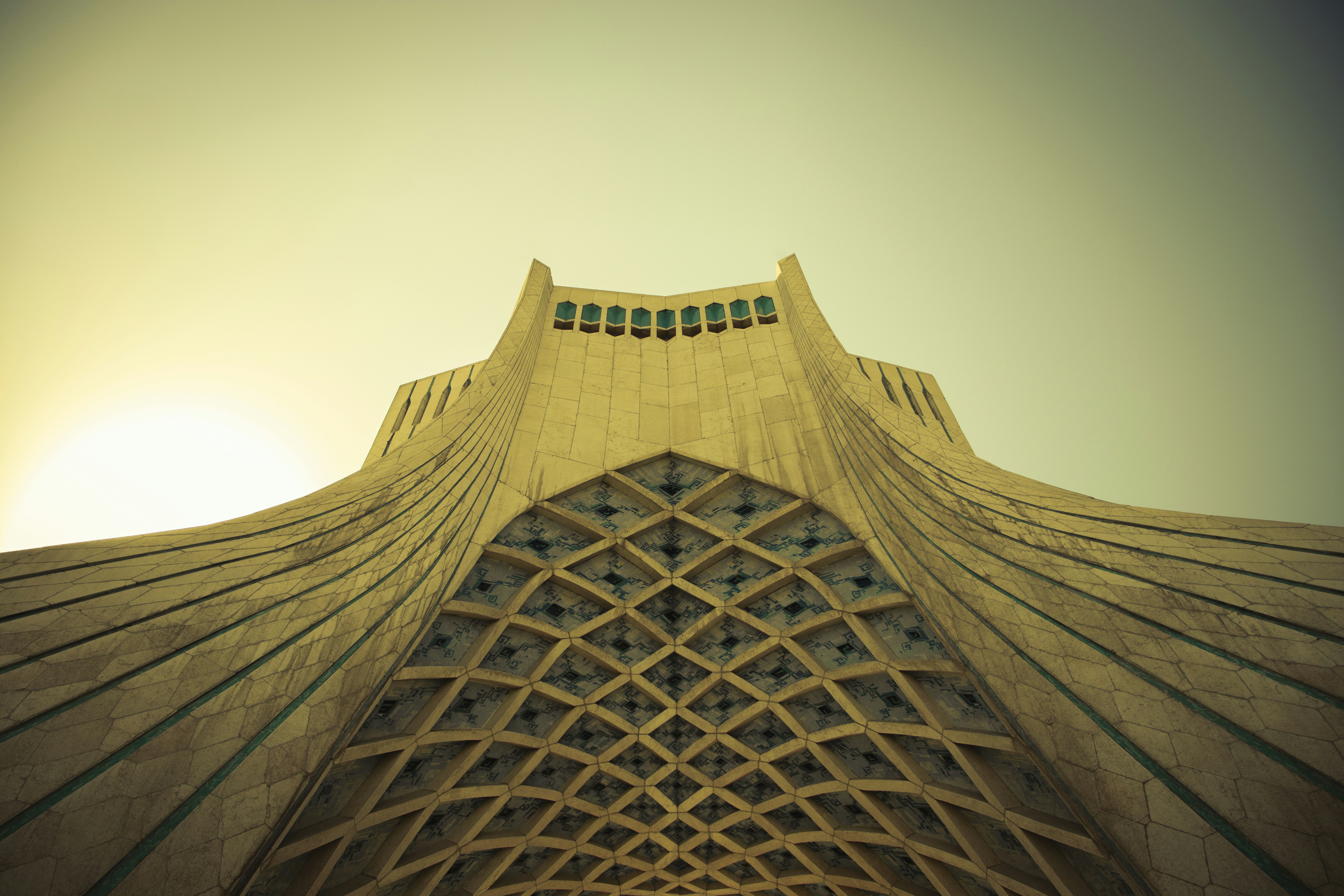A very tall building with a sky background photo – Free Tehran province ...