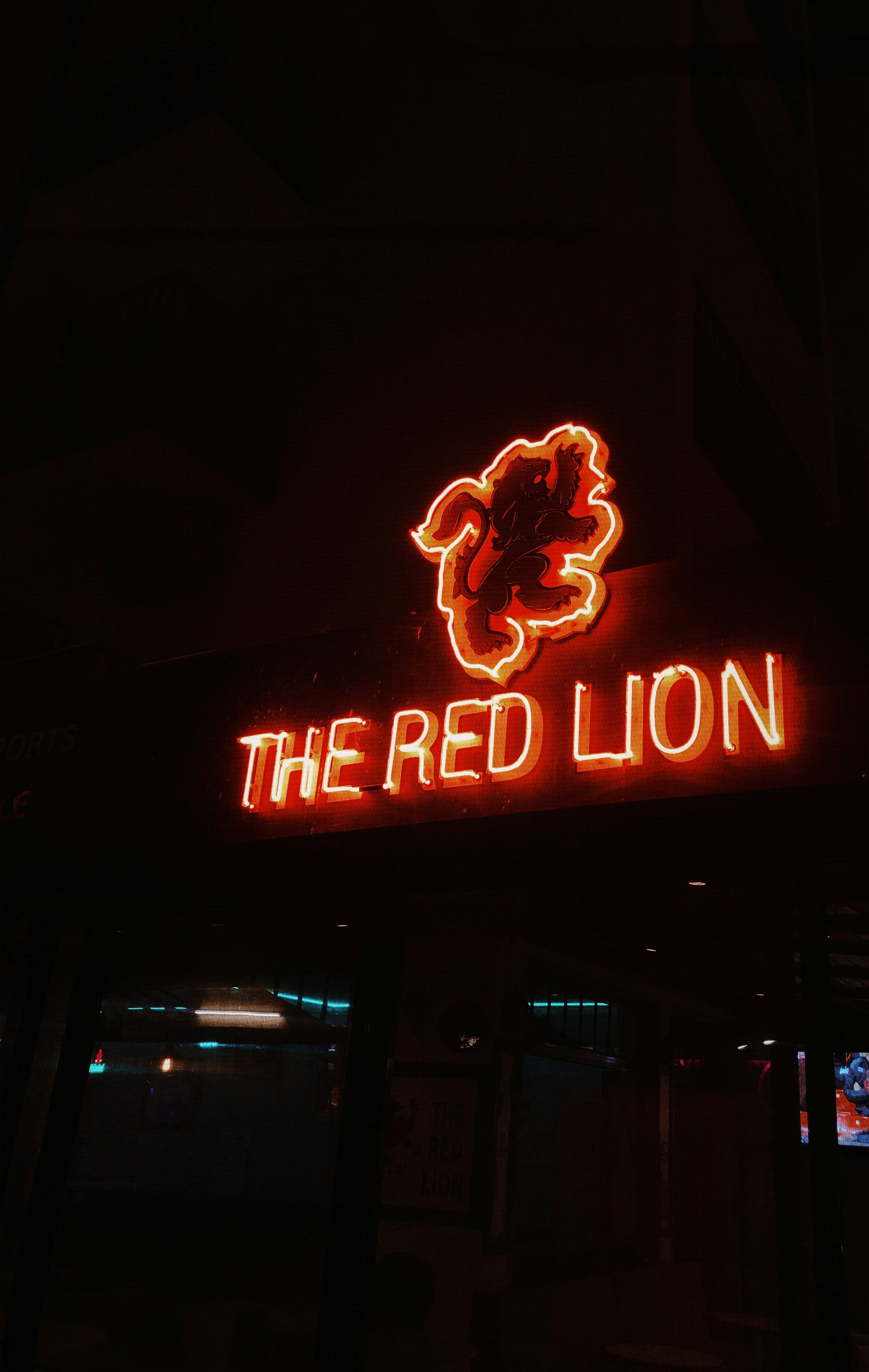 A neon sign that reads the red lion photo – Free Light Image on Unsplash