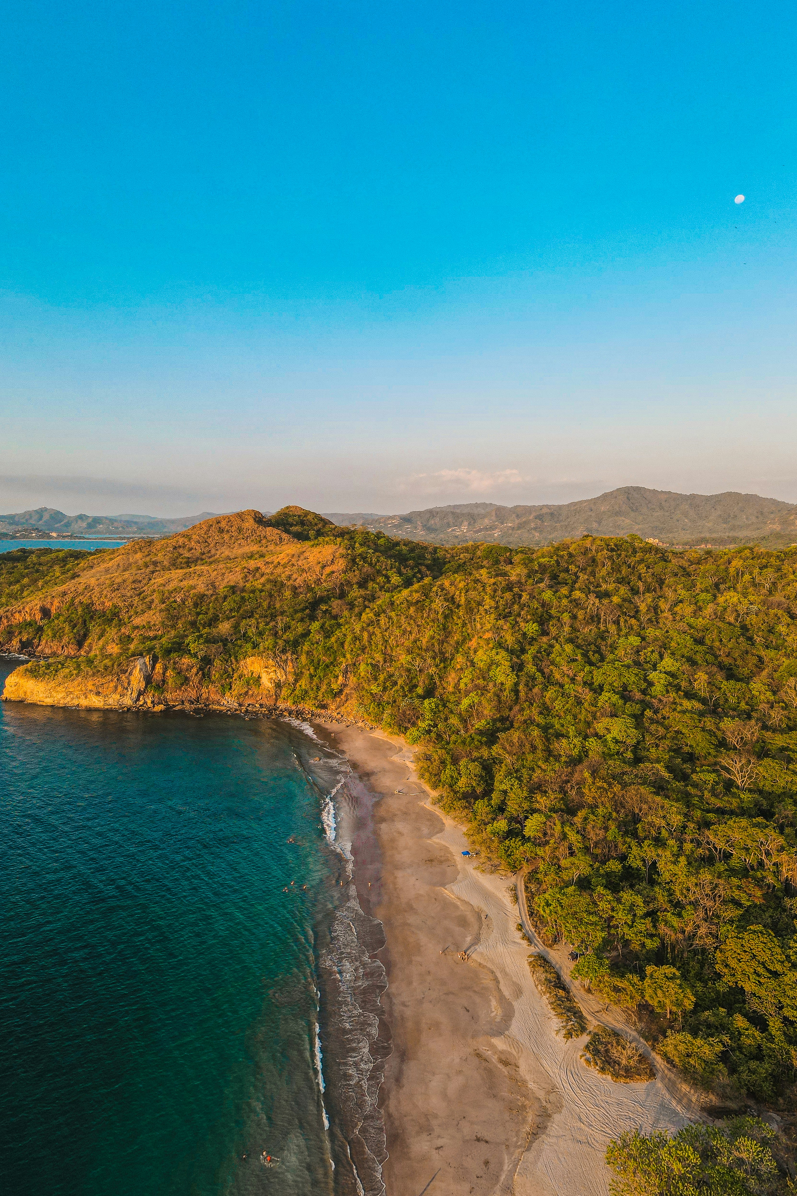 Beach sunset ft. The Moon. Guanacaste, Costa Rica