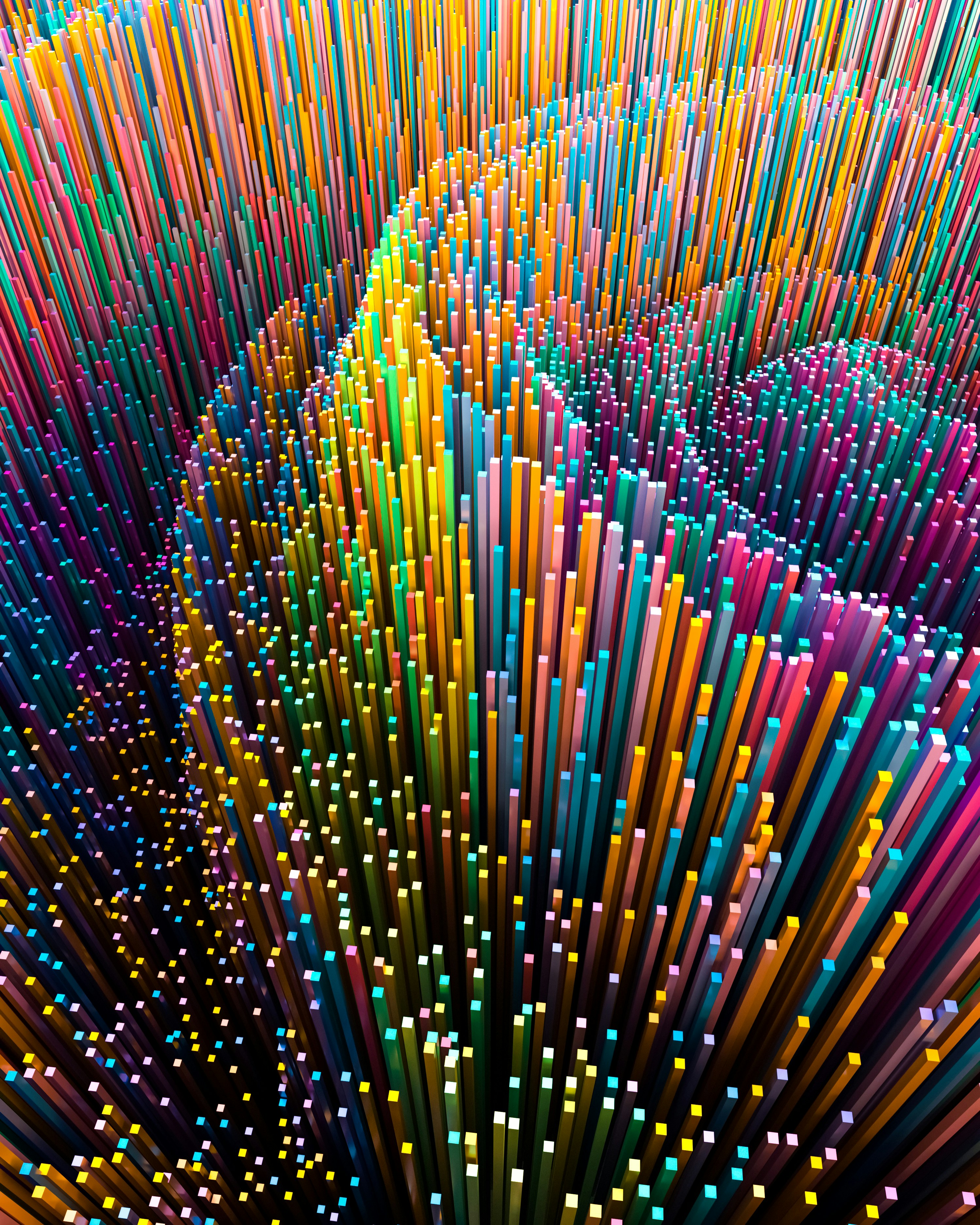 A large group of multicolored straws in a circle photo – Free Happy ...