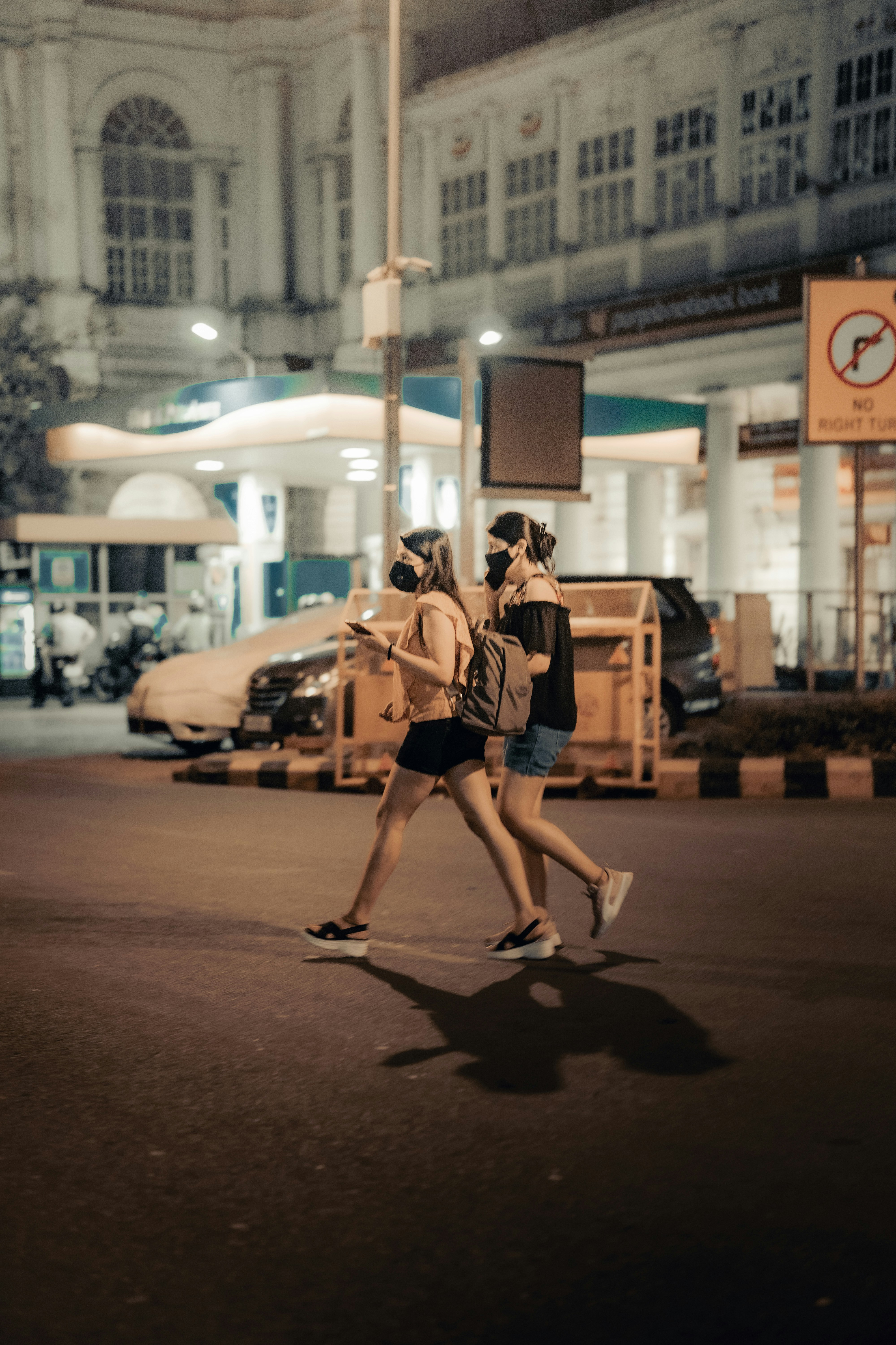 Night Stroll Between Neon Facades