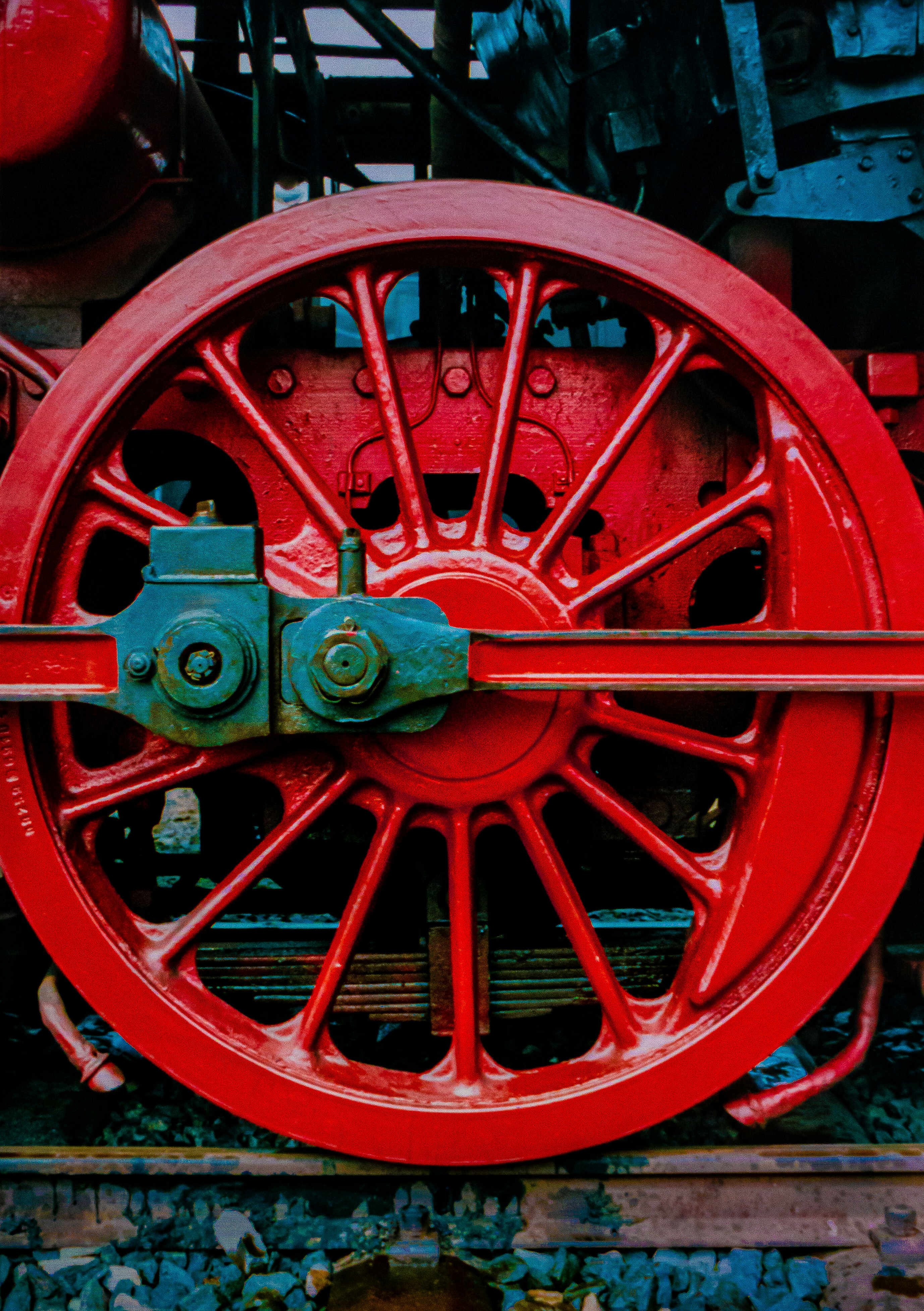 A close up of a red train wheel photo – Free Baden-württemberg Image on ...