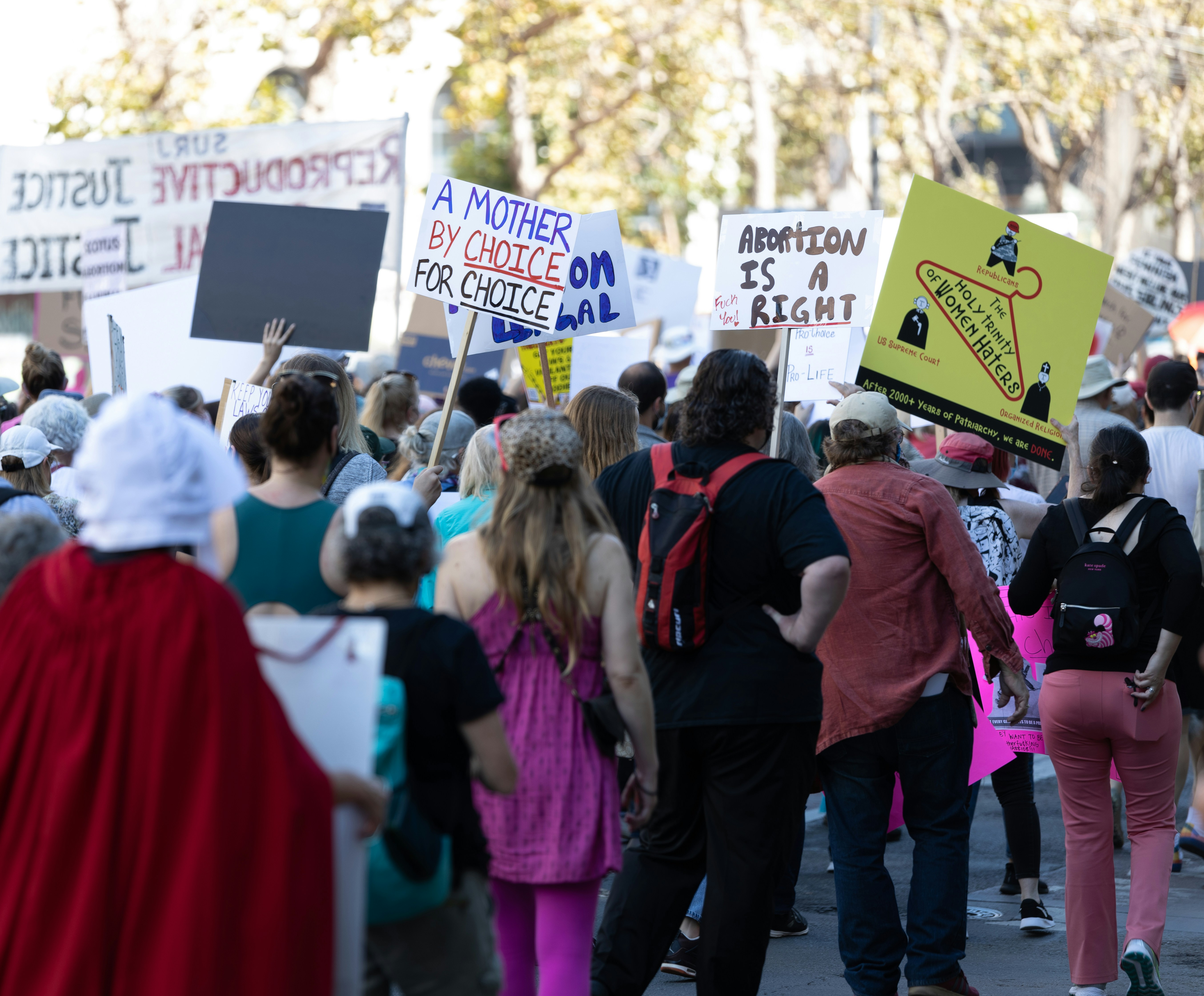 A large group of people holding signs in the street photo – Free San ...