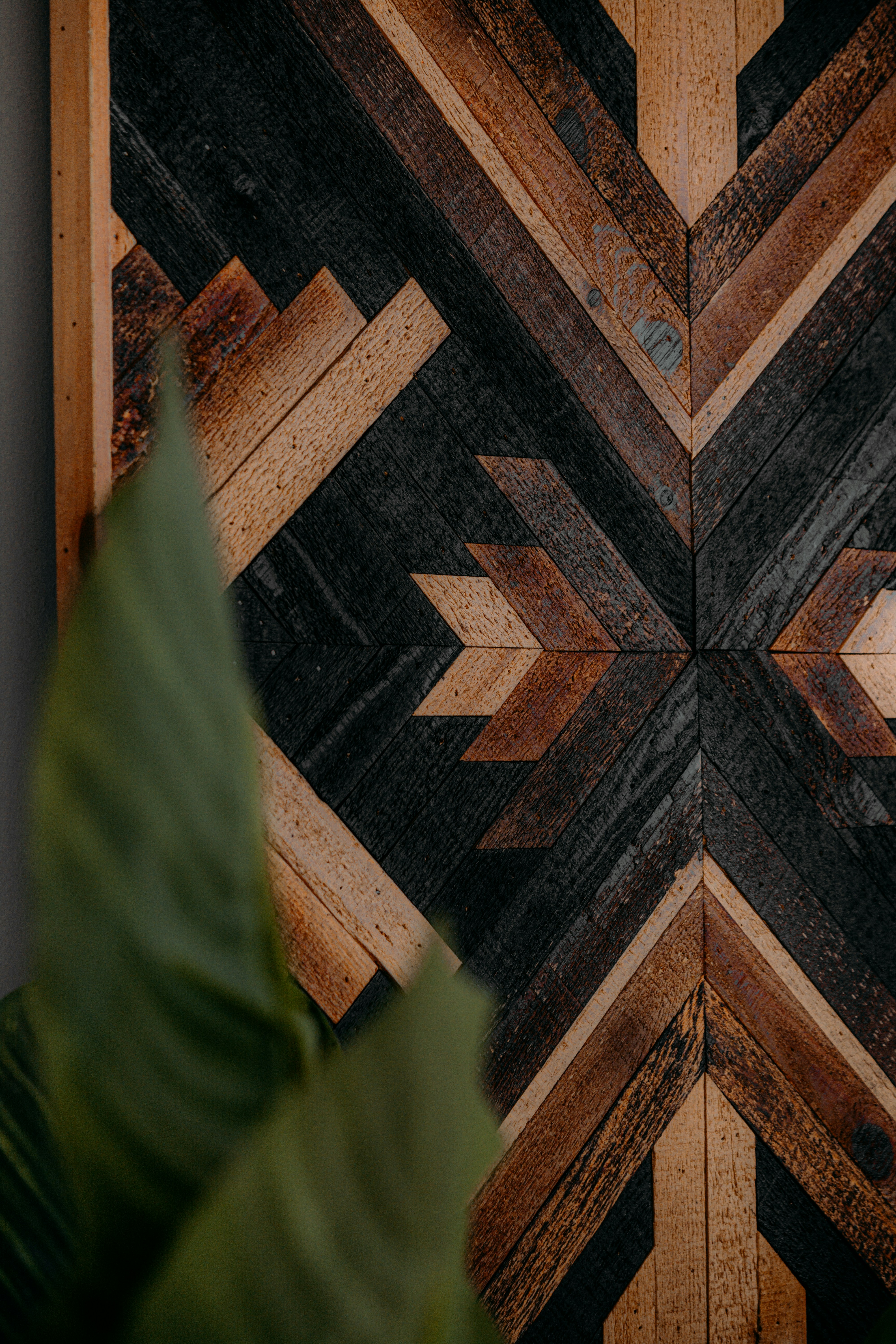 Chevron Convergence: A Weathered Wood Mosaic