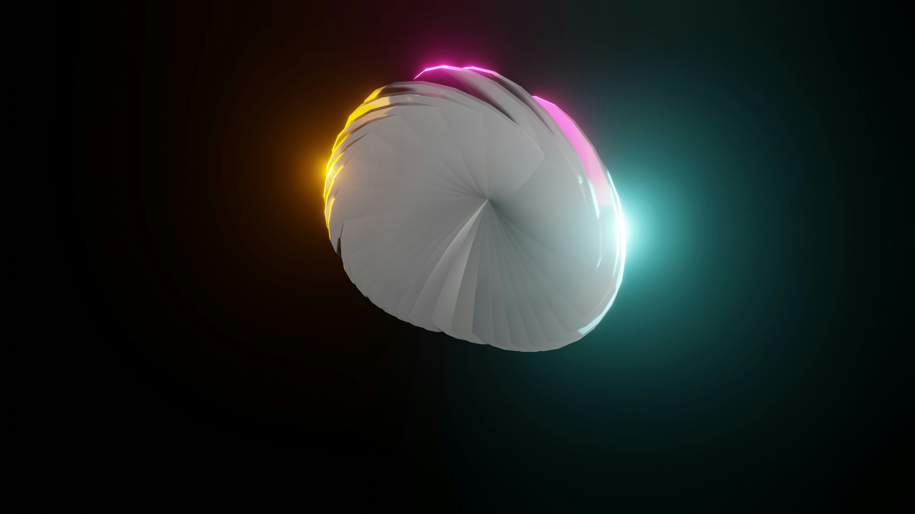 A white object with bright lights on a black background photo – Free ...