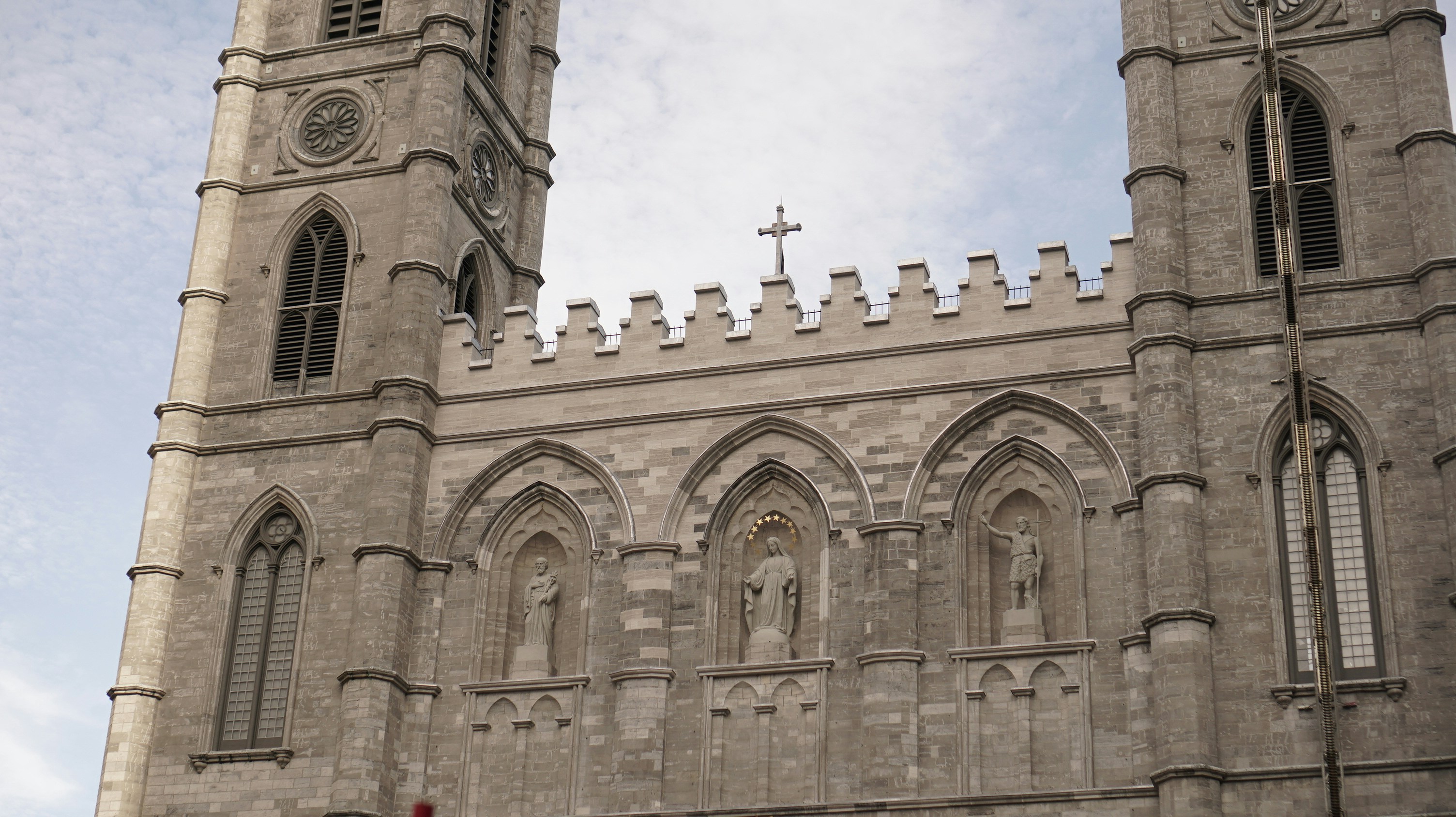 Center Niche: Gothic Cathedral Facade Framed by Twin Towers