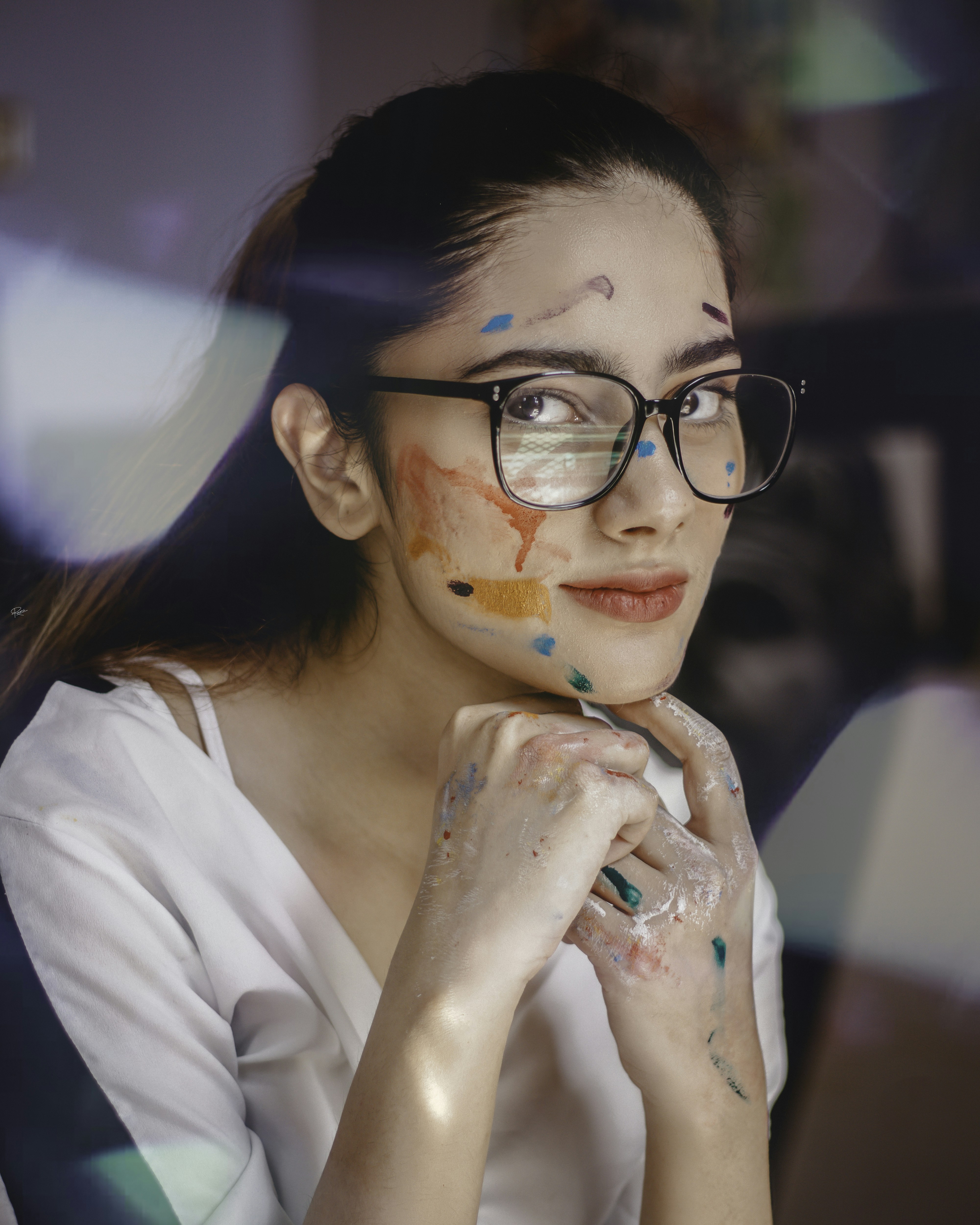 Painted Portrait: Glasses, Glare, and a Studio Smile