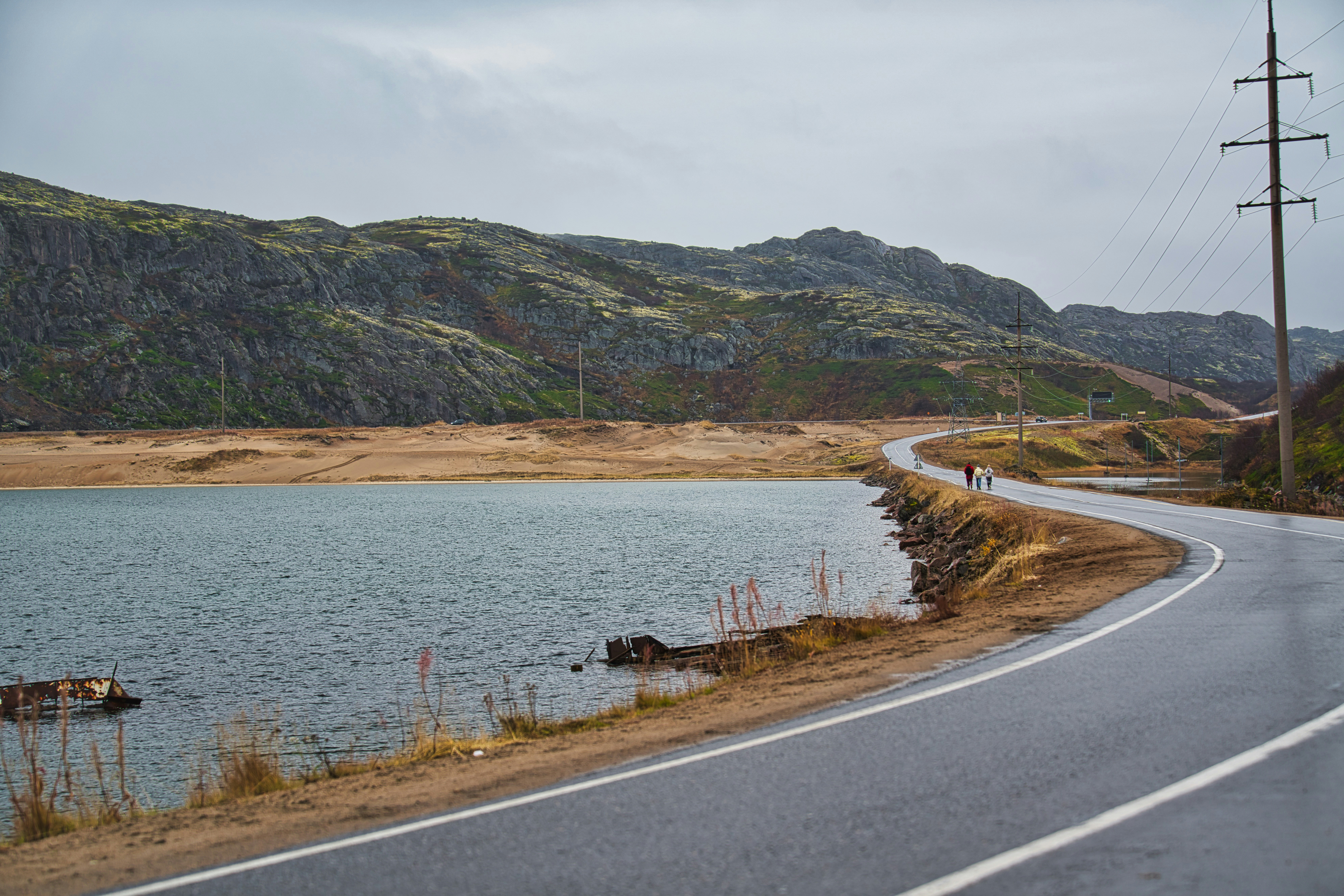 Serpentine Road Over a Quiet Reservoir